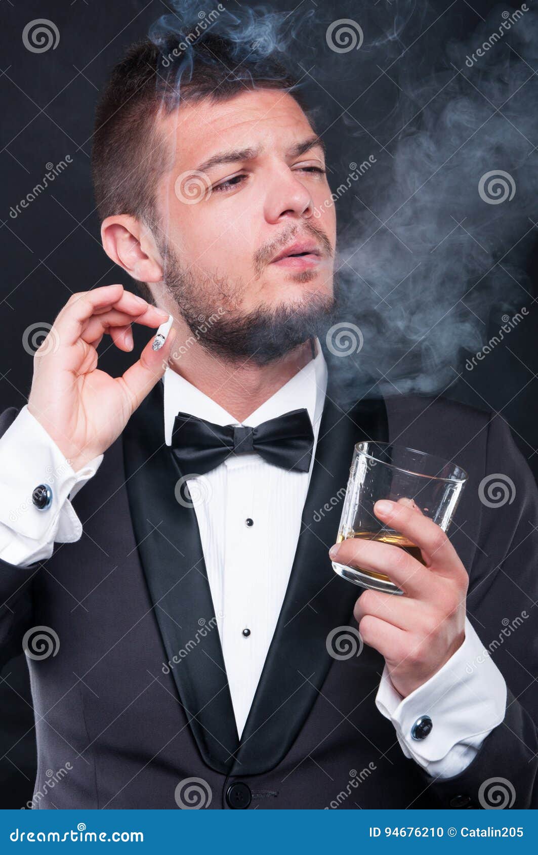 Portrait of Handsome Classy Guy with Expensive Beverage Stock Photo ...