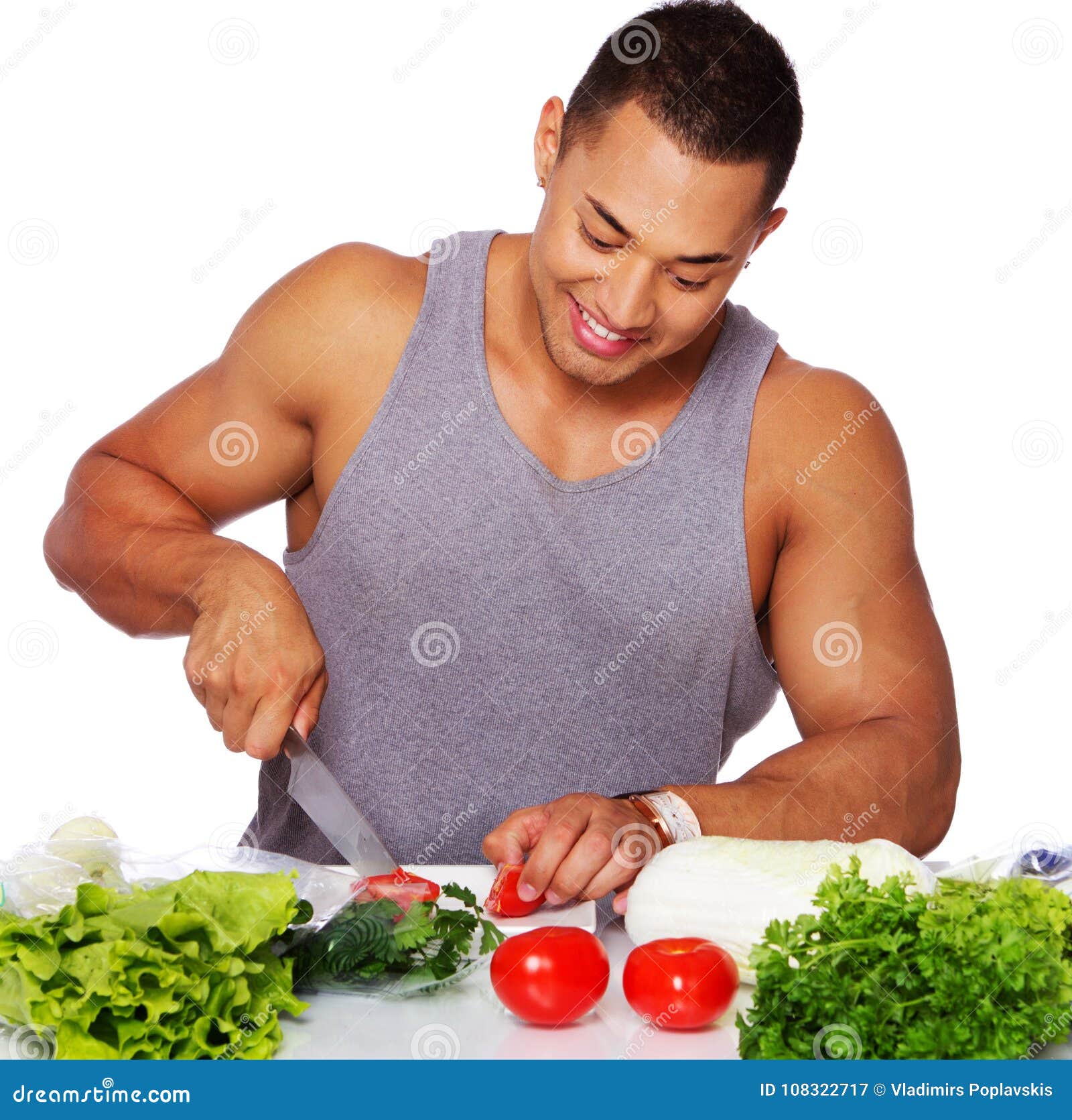 Portrait of Muscle Man Posing in Studio Stock Image - Image of ...