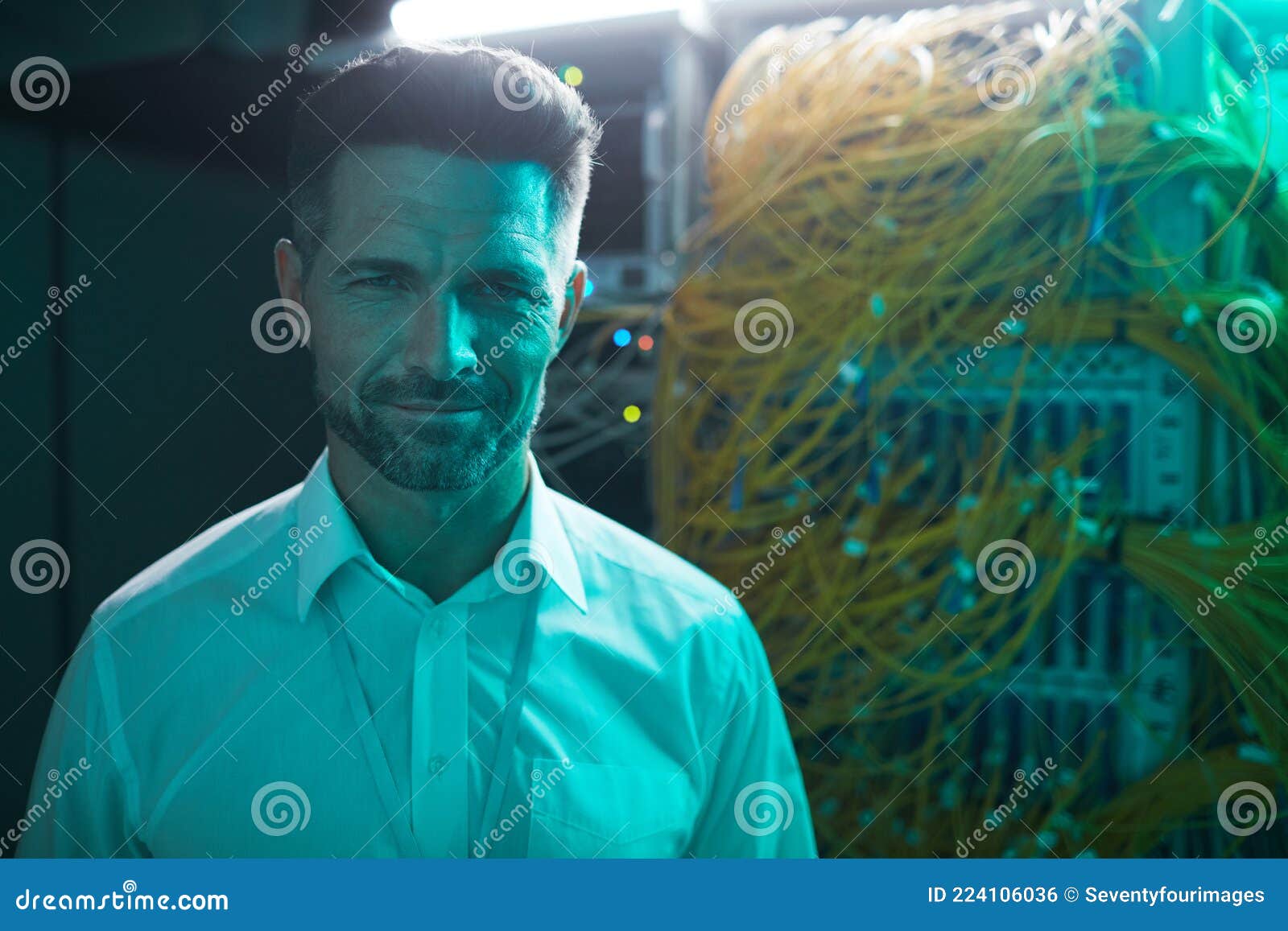 Server Technician Portrait stock photo. Image of male - 224106036