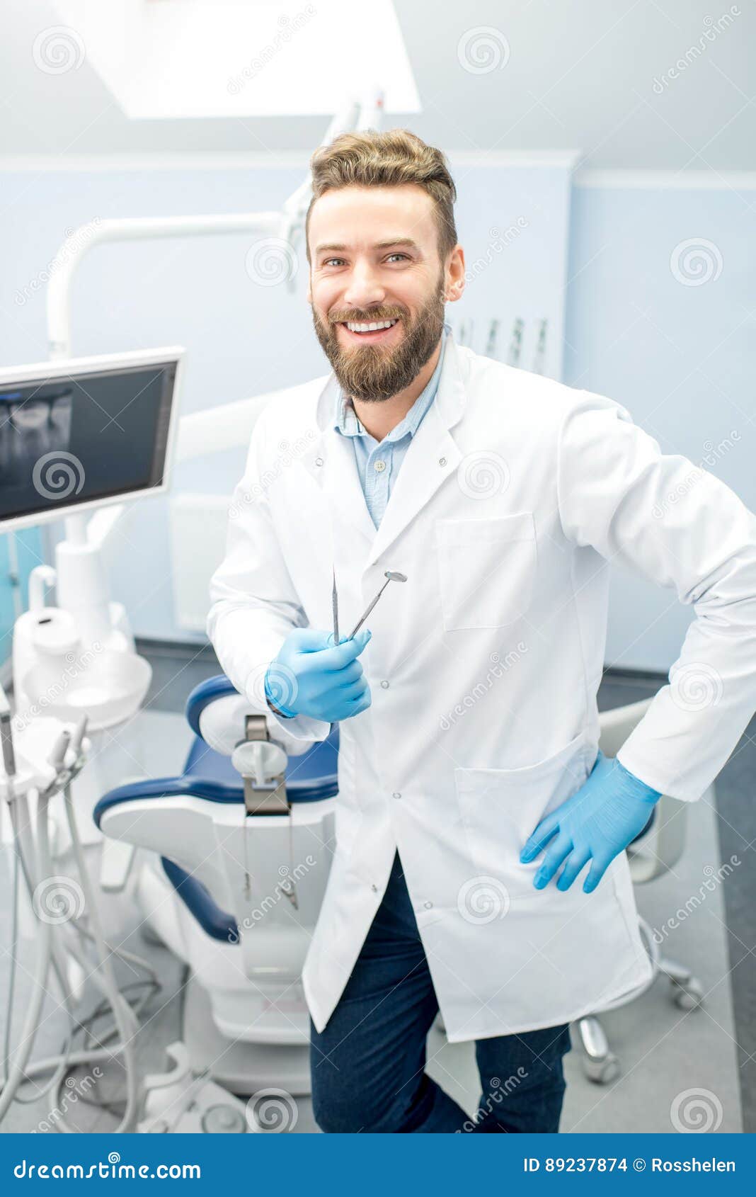 Portrait of Handsome Dentist Stock Photo - Image of beard, handsome ...
