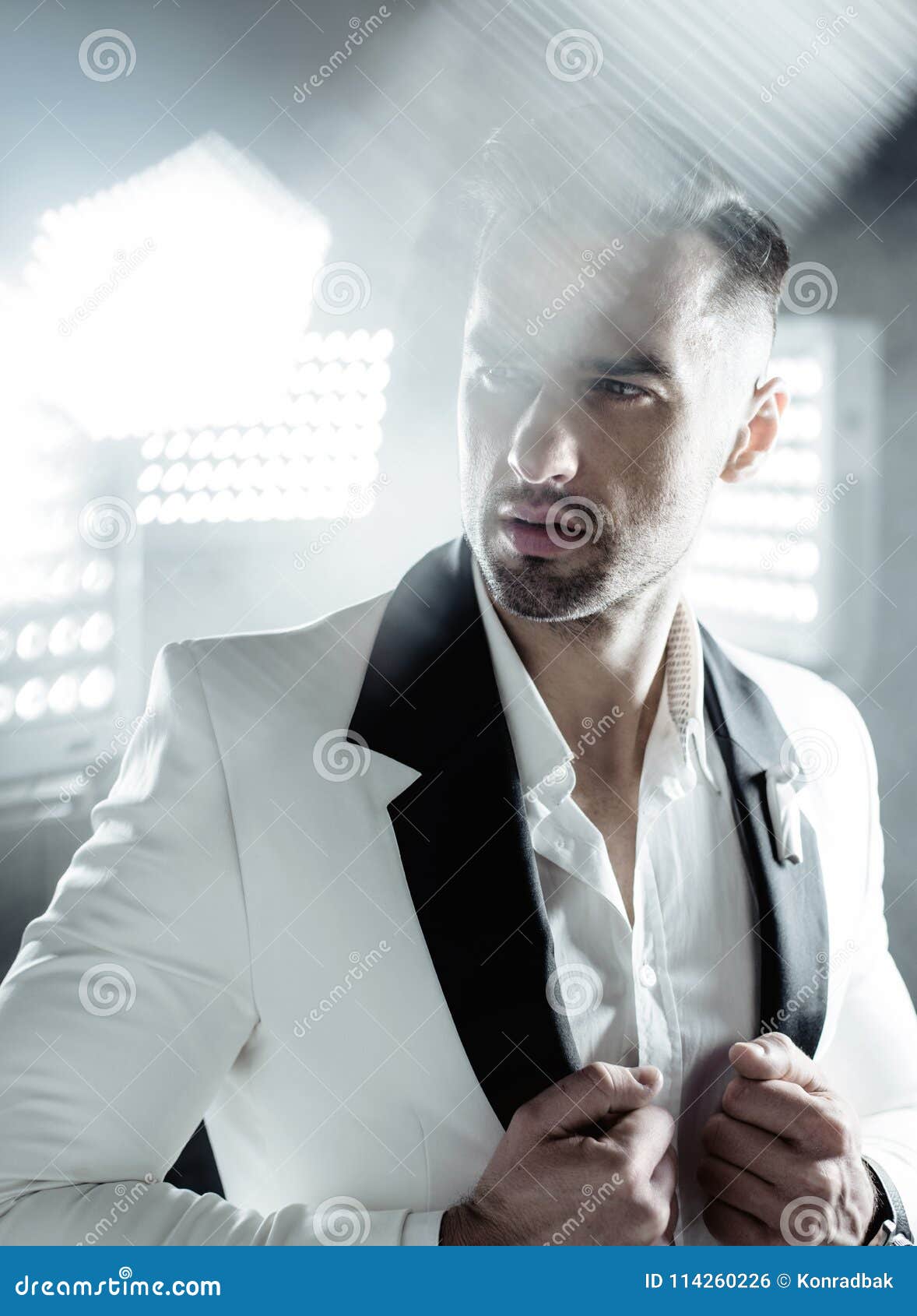 Portrait of a Handsome, Elegant Man Stock Photo - Image of nightlife ...