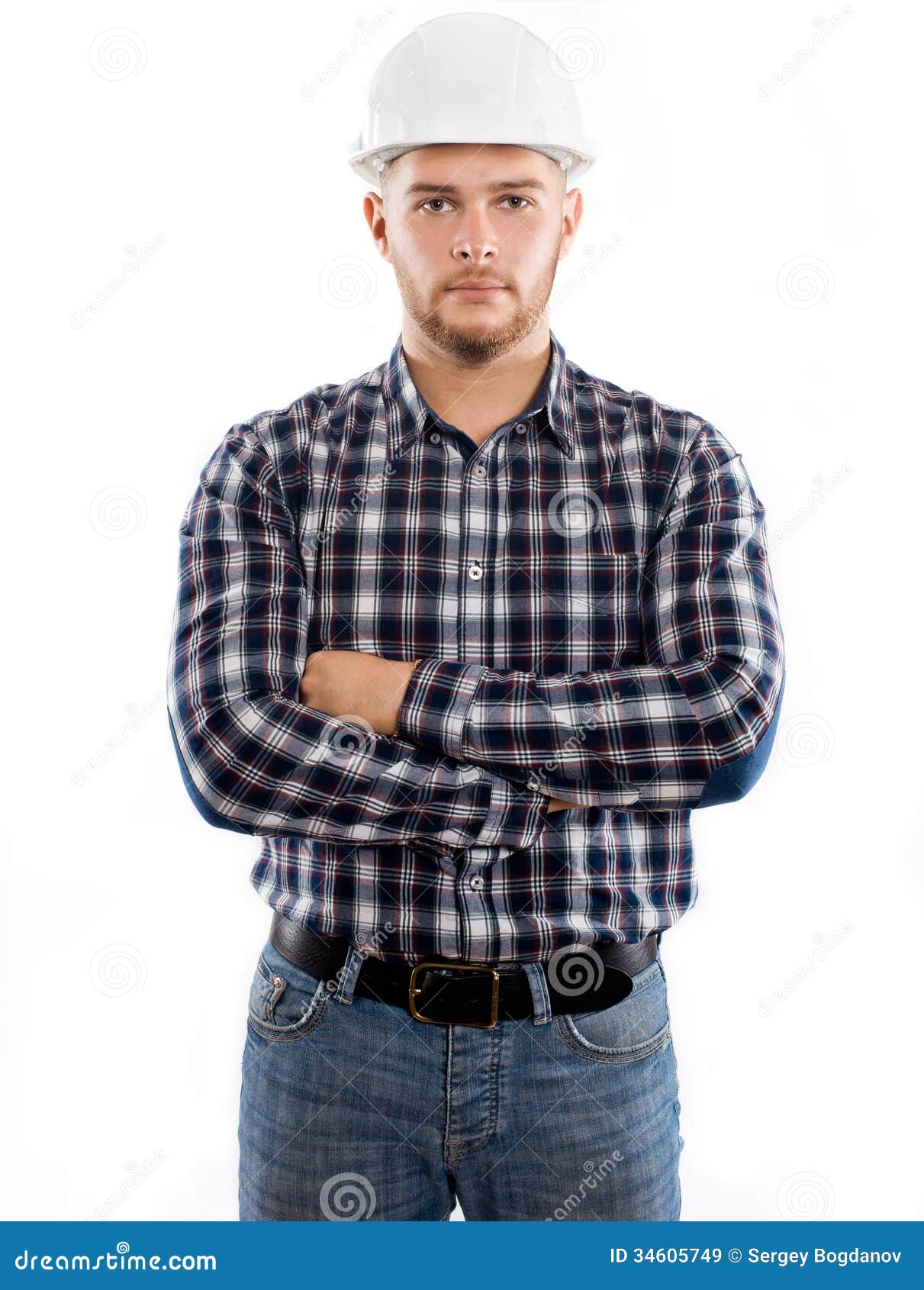 Portrait of an Handsome Engineer Stock Image - Image of manual ...