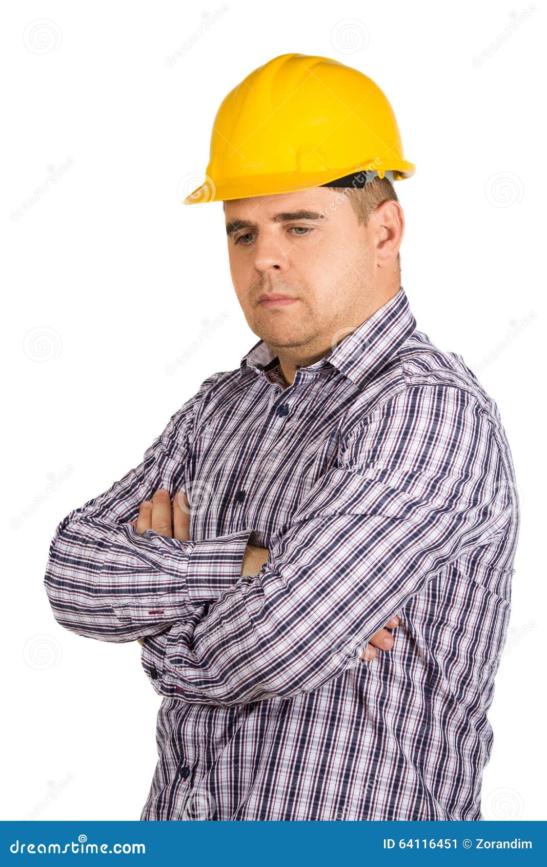 Portrait of an Handsome Engineer Isolated on White Stock Image - Image ...