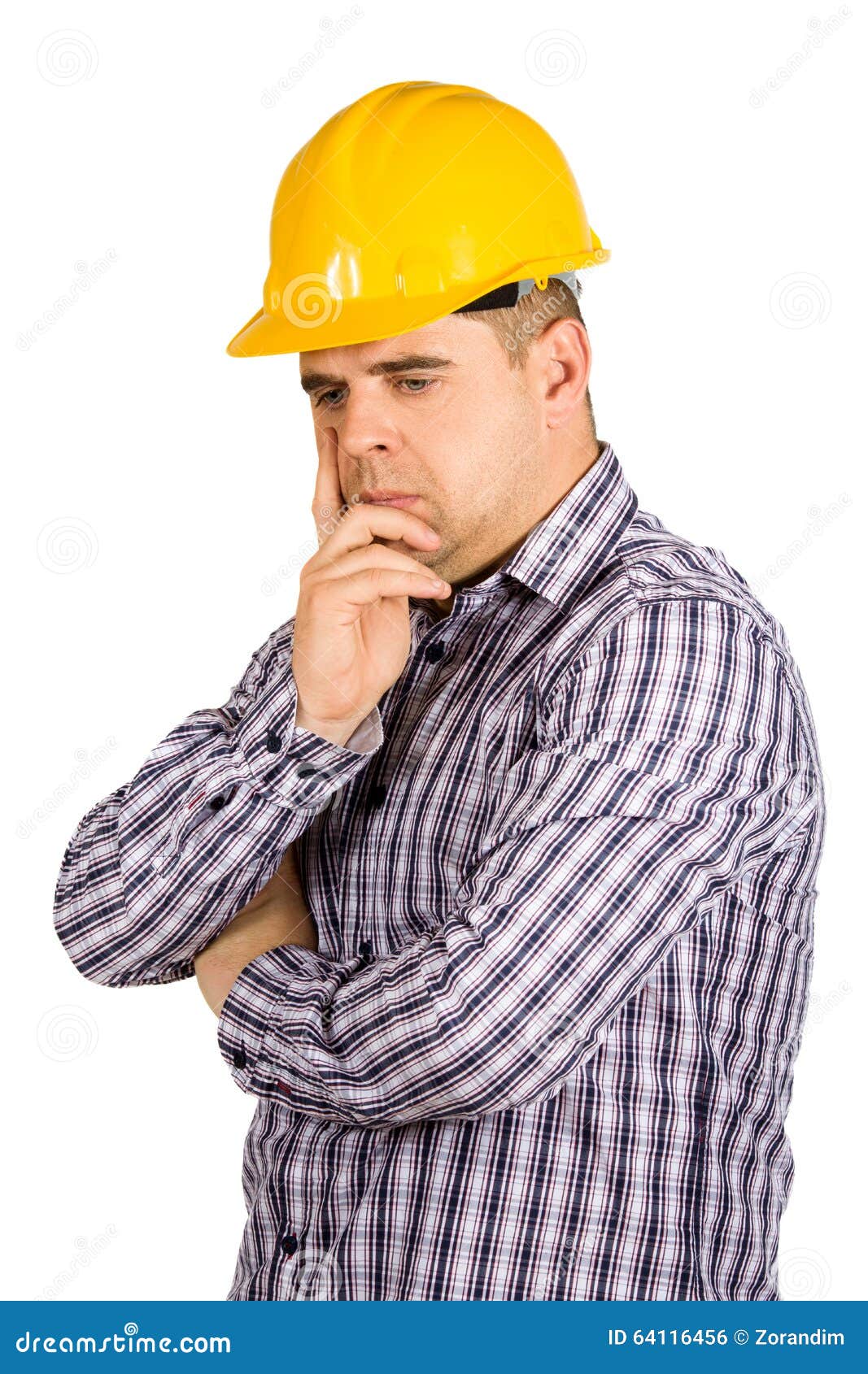 Portrait of an Handsome Engineer Isolated on White Stock Photo - Image ...