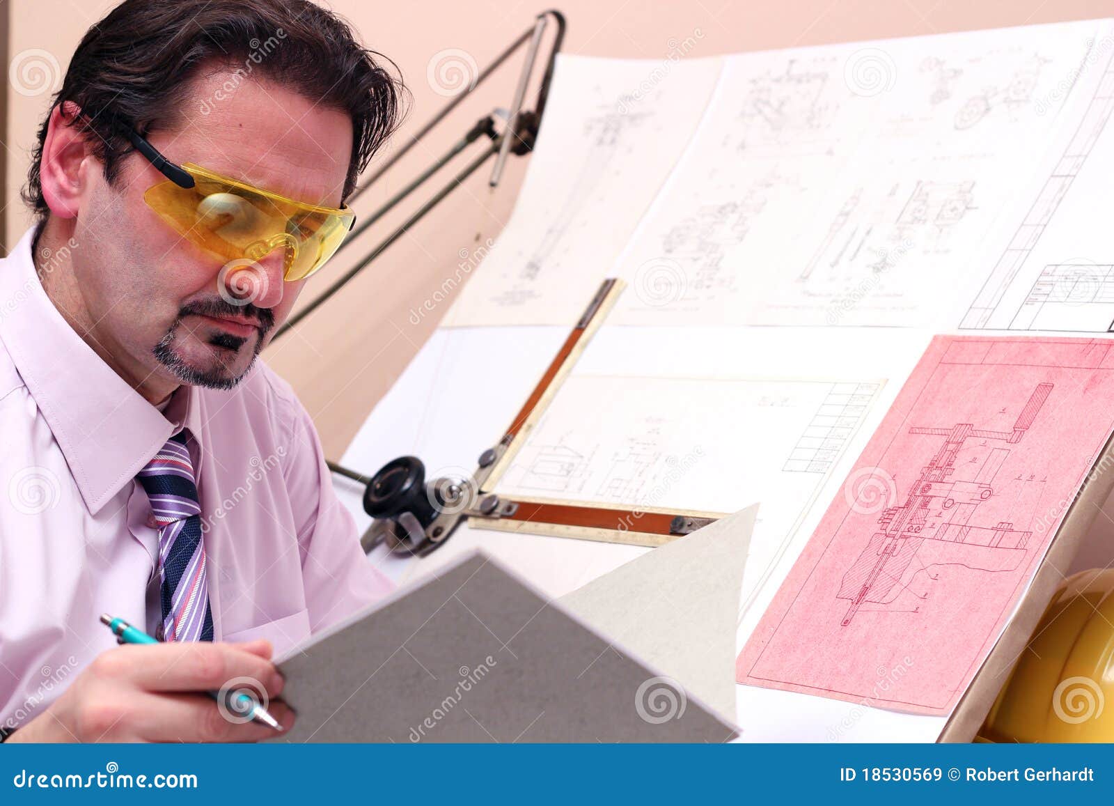 Portrait of Handsome Engineer in Office Stock Image - Image of ...