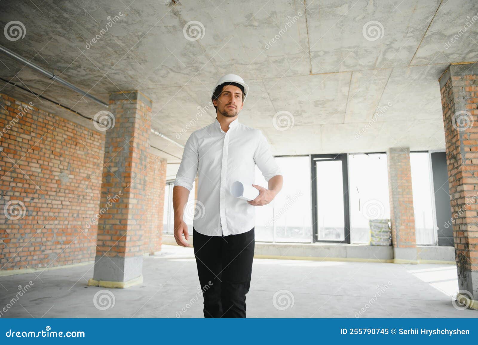 Portrait of an Handsome Engineer. Stock Image - Image of architect ...
