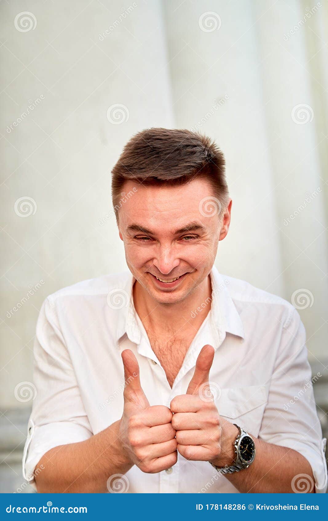 Portrait of a Handsome Fun Man Outdoors Stock Photo - Image of male ...