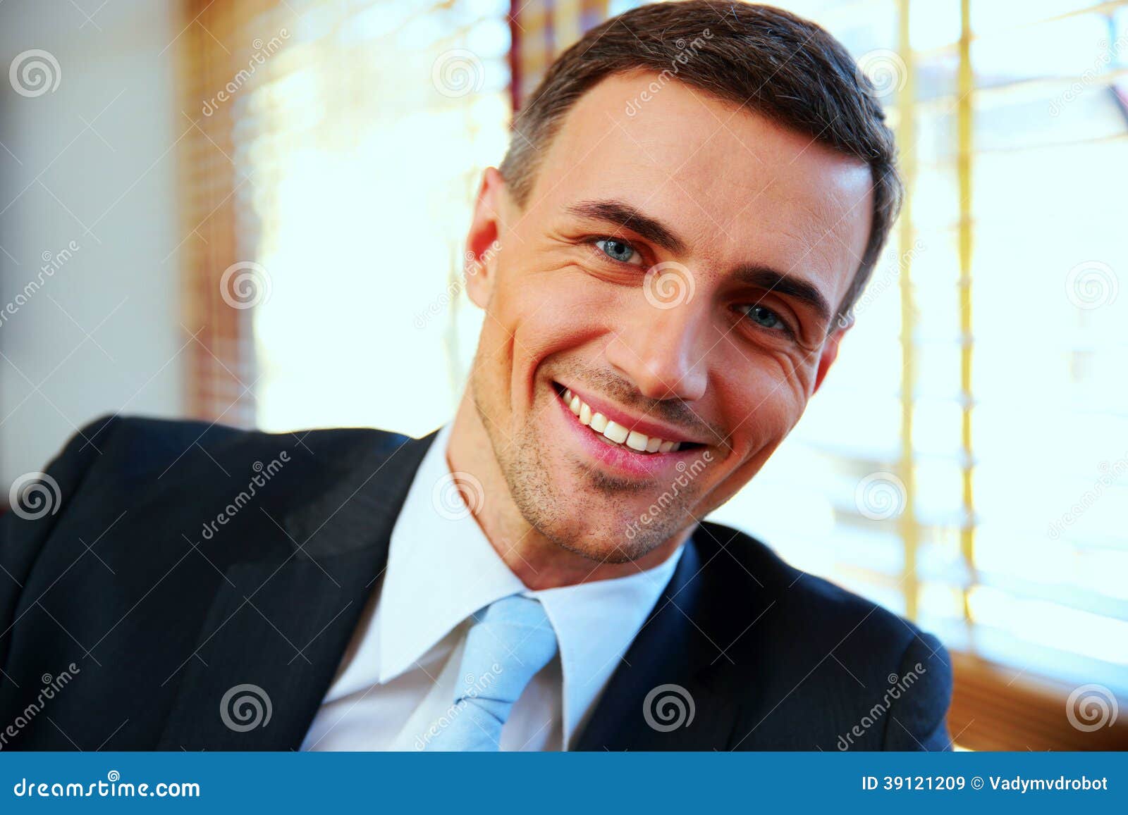 Portrait of a Handsome Happy Businessman Stock Image - Image of ...