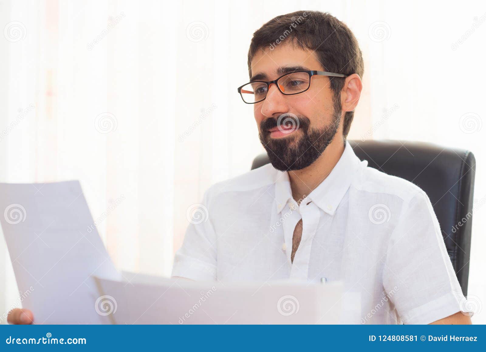 Portrait of a Handsome Hipster Guy Working at the Office Stock Image ...