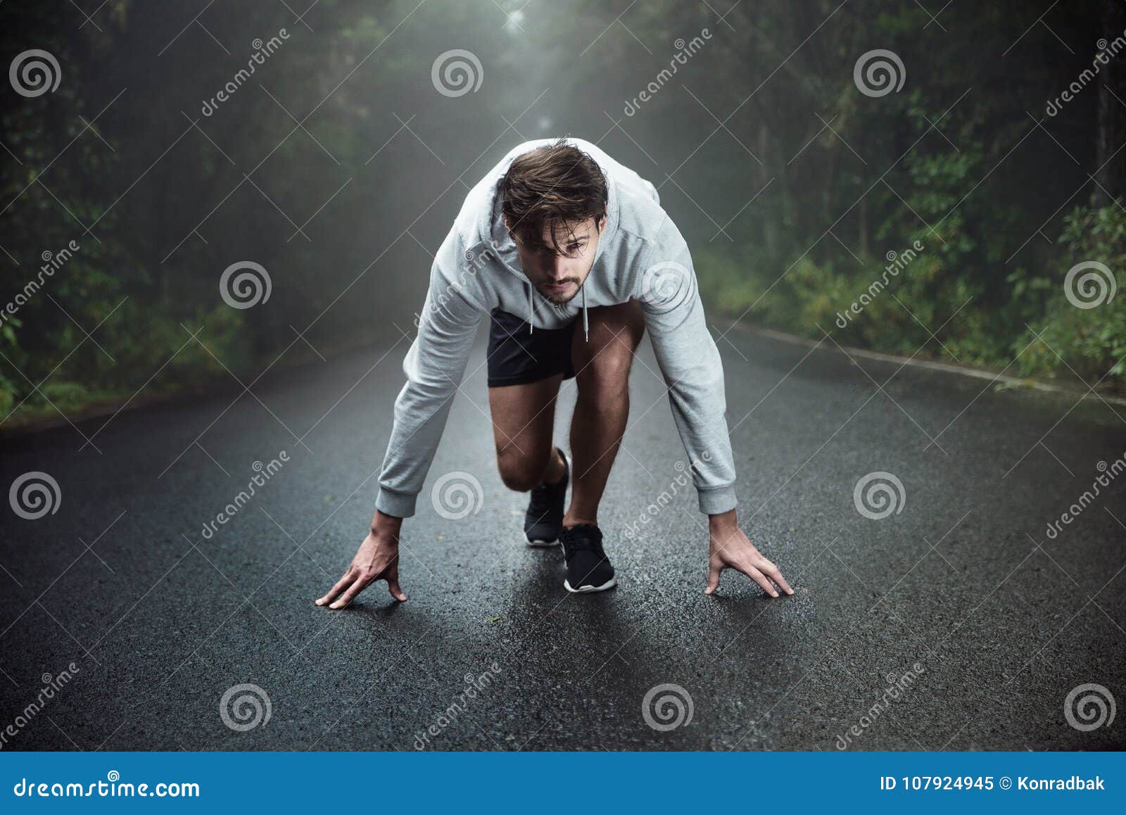 Portrait of a Handsome Jogger Starting To Run Stock Image - Image of ...