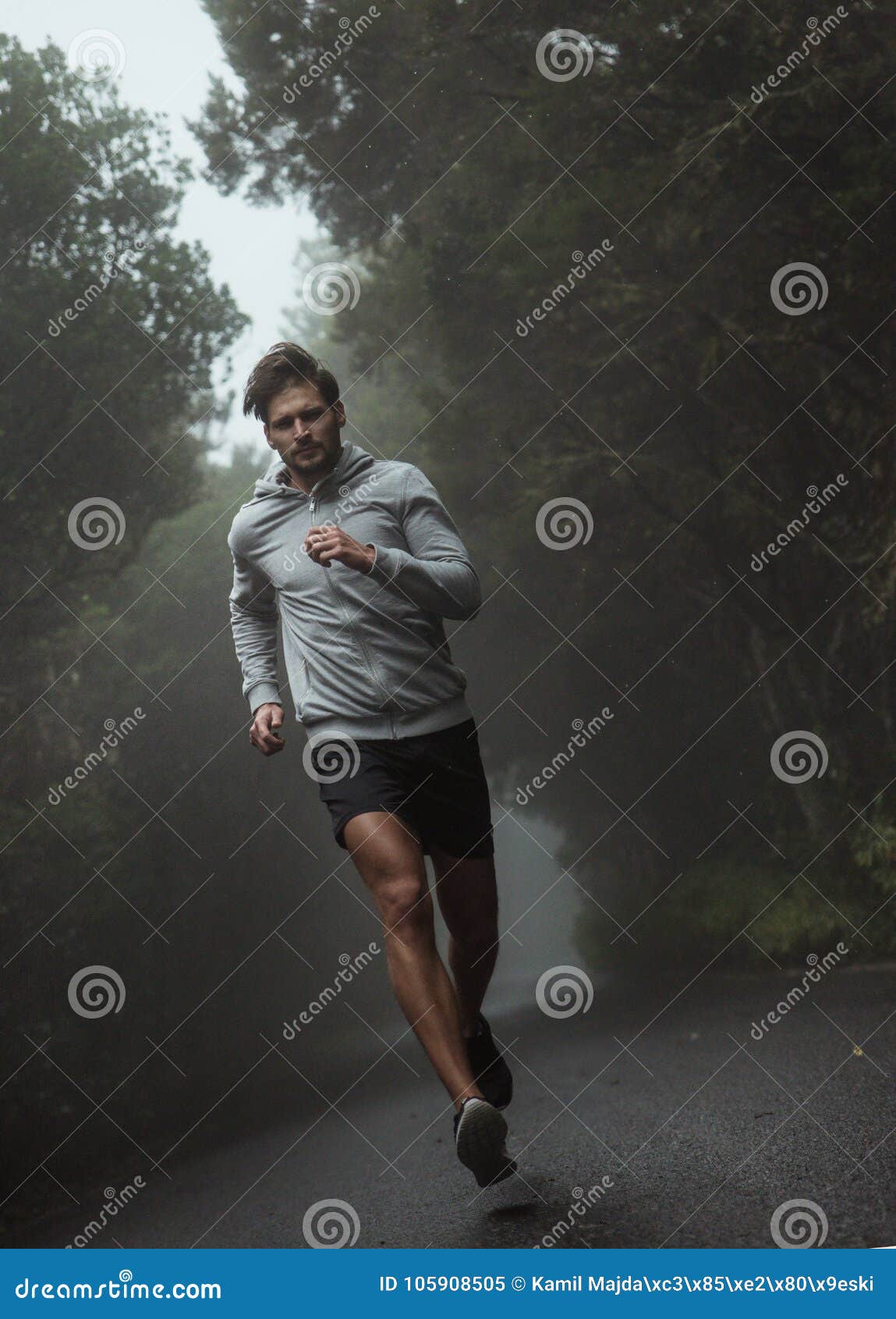 Portrait of a Handsome Jogger Stock Image - Image of effort, closeup ...
