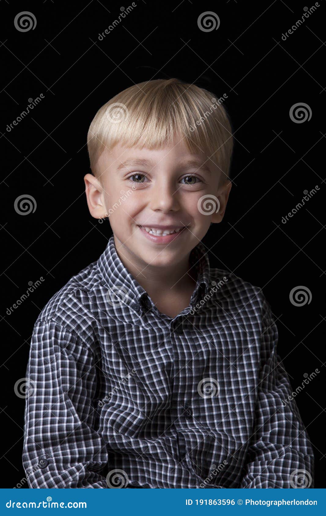 Portrait of Handsome Little Boy in Studio Stock Photo - Image of ...