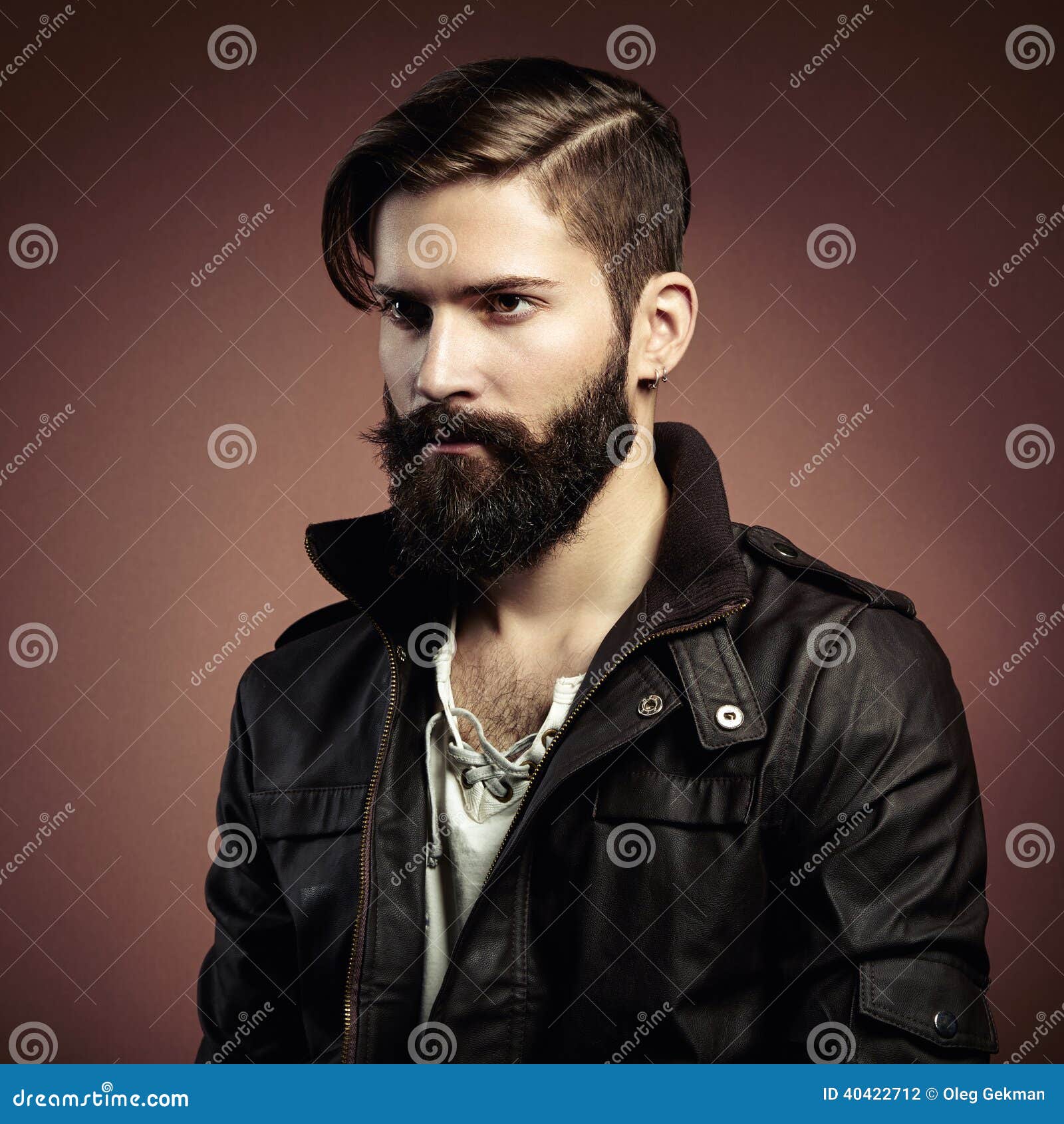 Portrait Of Handsome Man With Beard Stock Photo - Image of executive ...