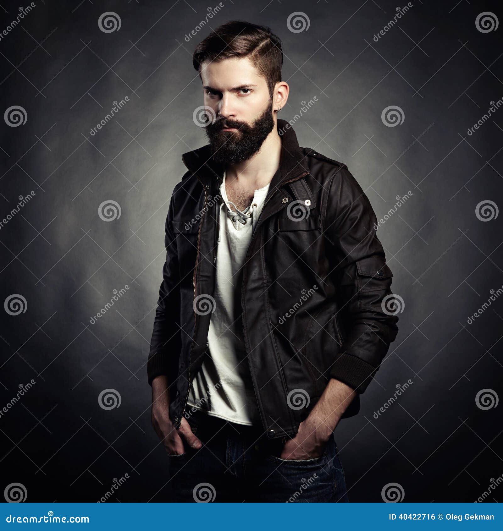 Portrait of Handsome Man with Beard Stock Photo - Image of bearded ...