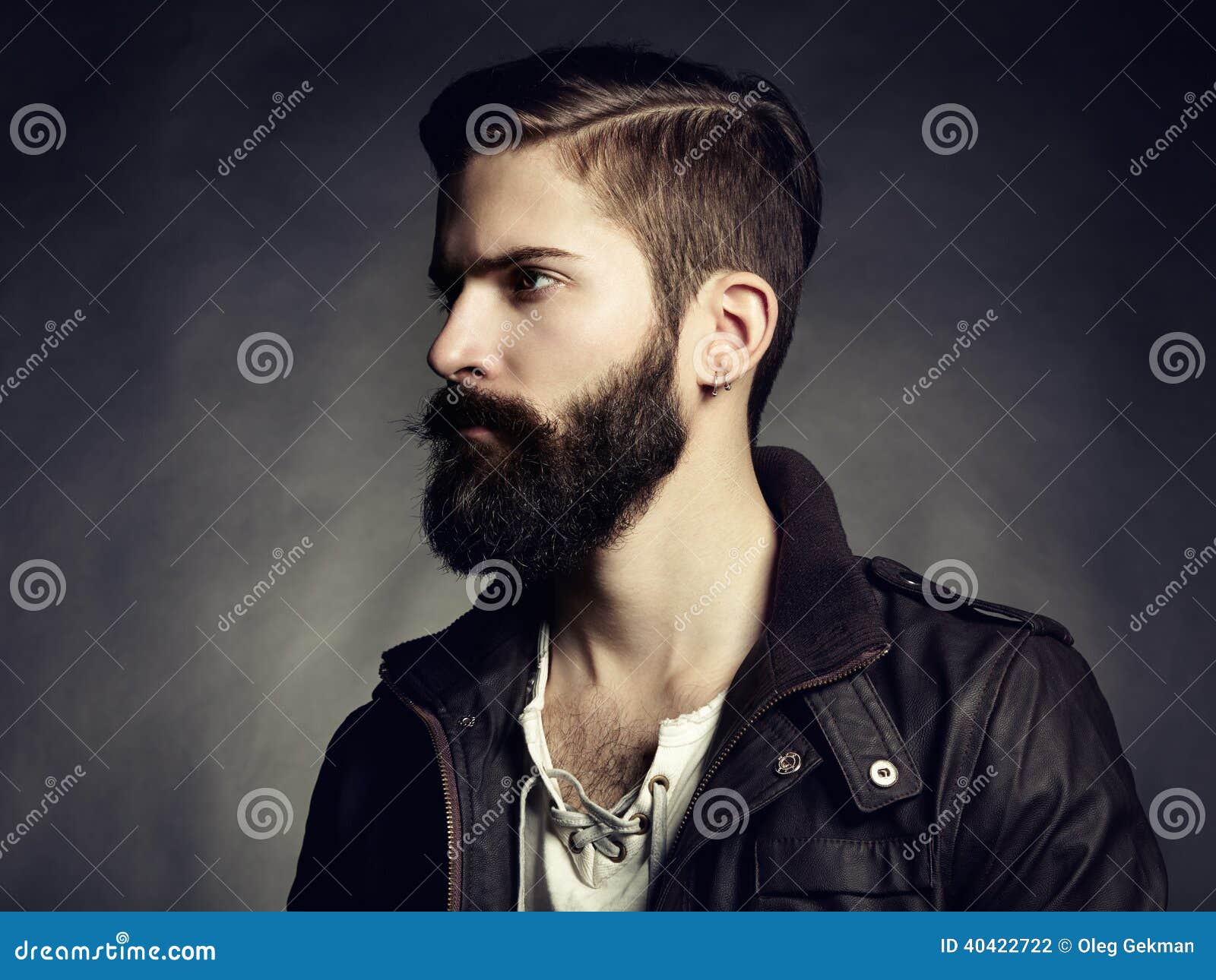 Portrait of Handsome Man with Beard Stock Photo - Image of face, macho ...