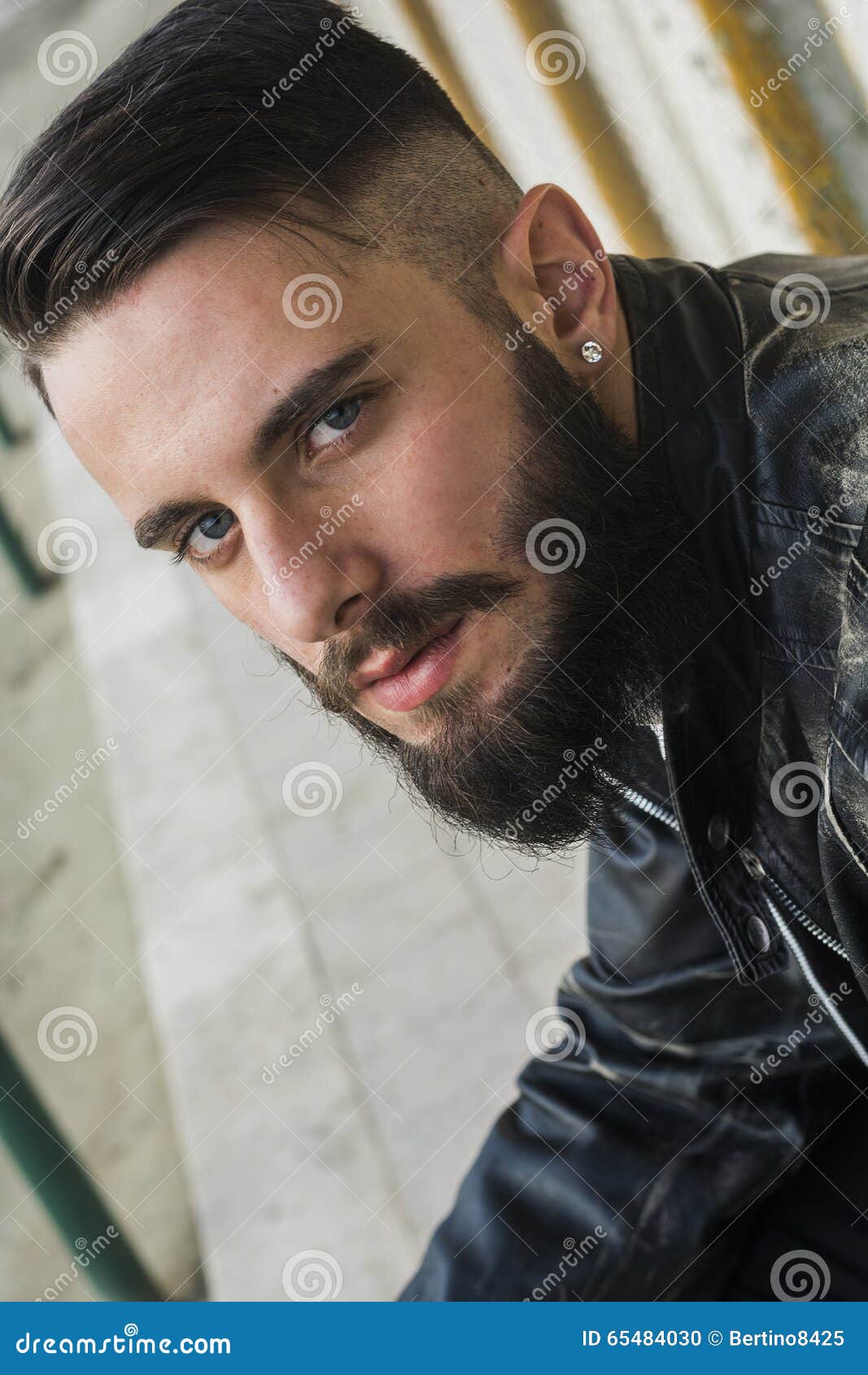 Portrait of Handsome Man with Beard Stock Photo - Image of forceful ...