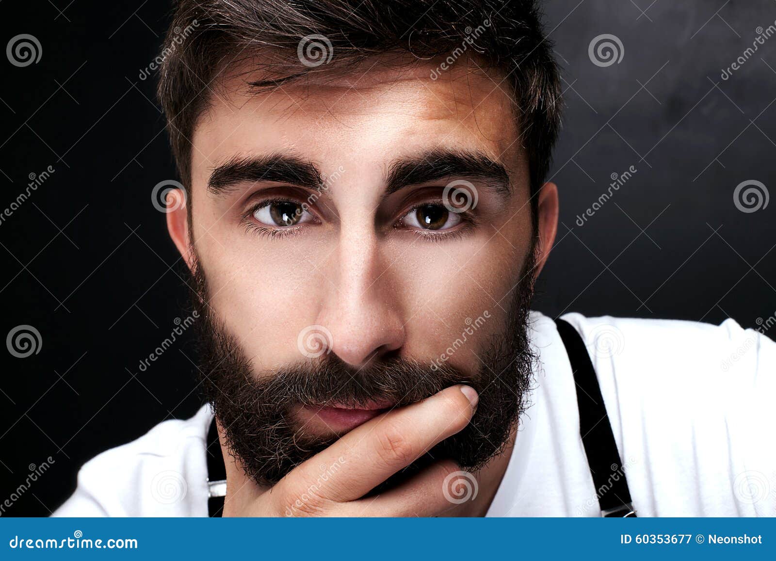 Portrait Of Handsome Man With Beard Stock Image Image Of Imposing