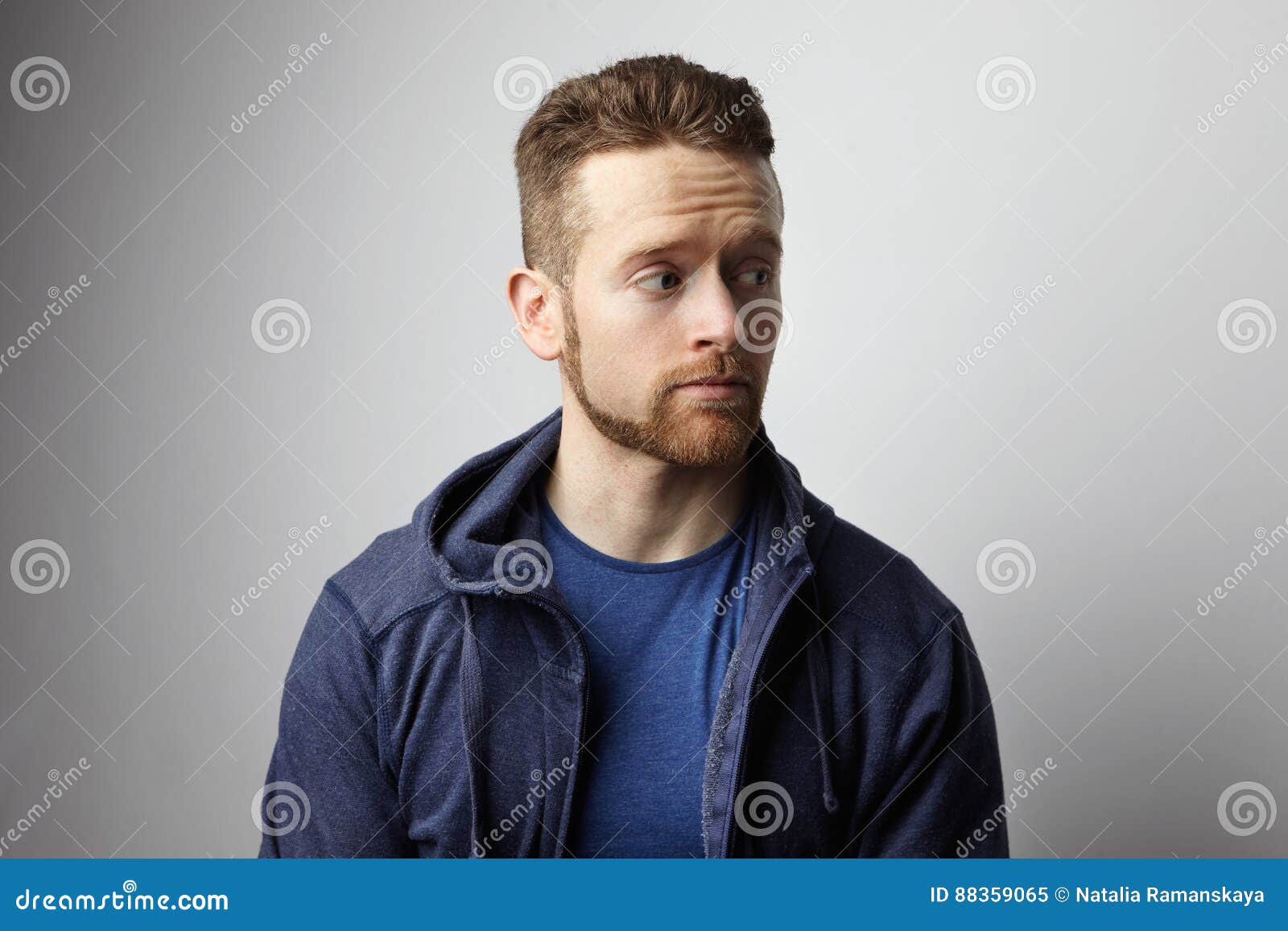 Portrait of Handsome Man in Blue Jacket Stock Image - Image of ...