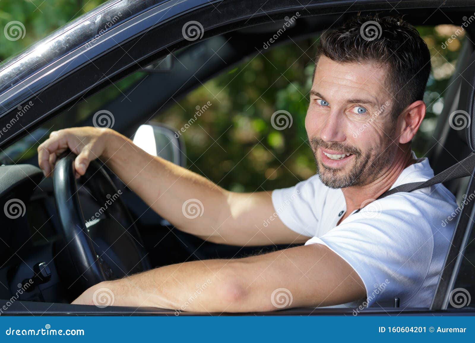 Portrait Handsome Man in Car Stock Image - Image of aged, businessman ...