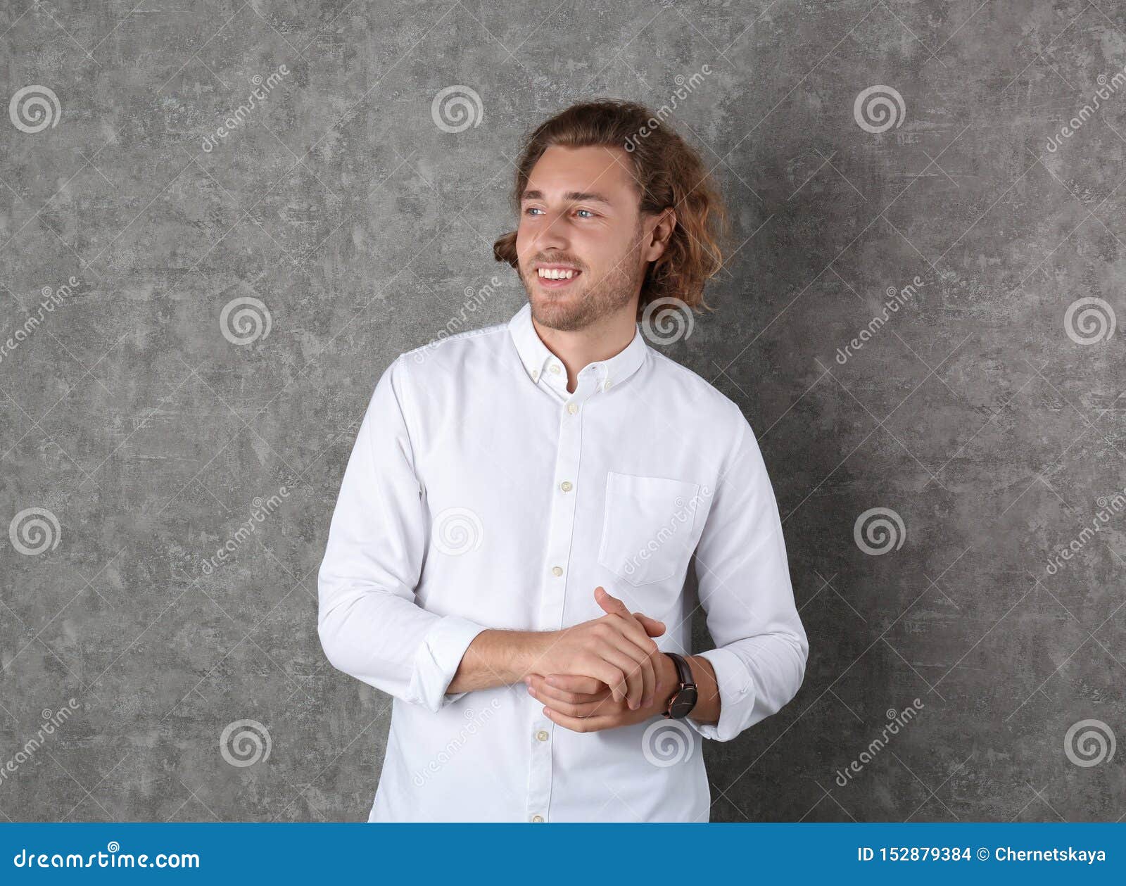 Portrait of Handsome Man on Color Background Stock Photo - Image of ...