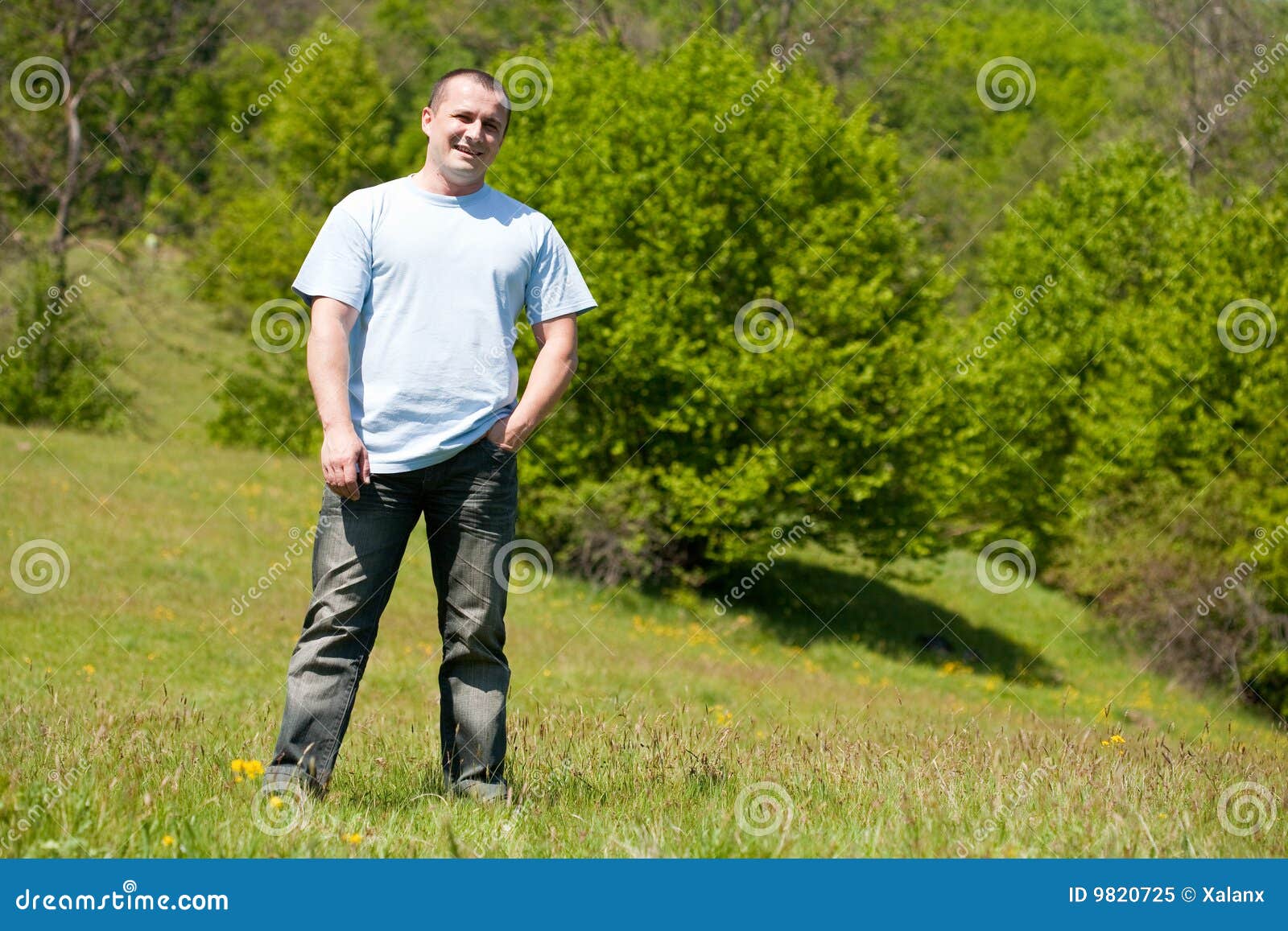 Portrait of a Handsome Man Outdoor in a Field Stock Image - Image of ...
