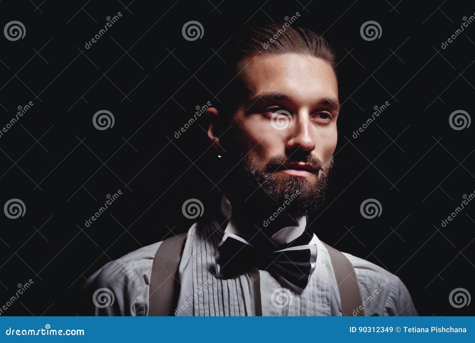 Portrait of Handsome Man Posing for Photographer in Studio Stock Image ...