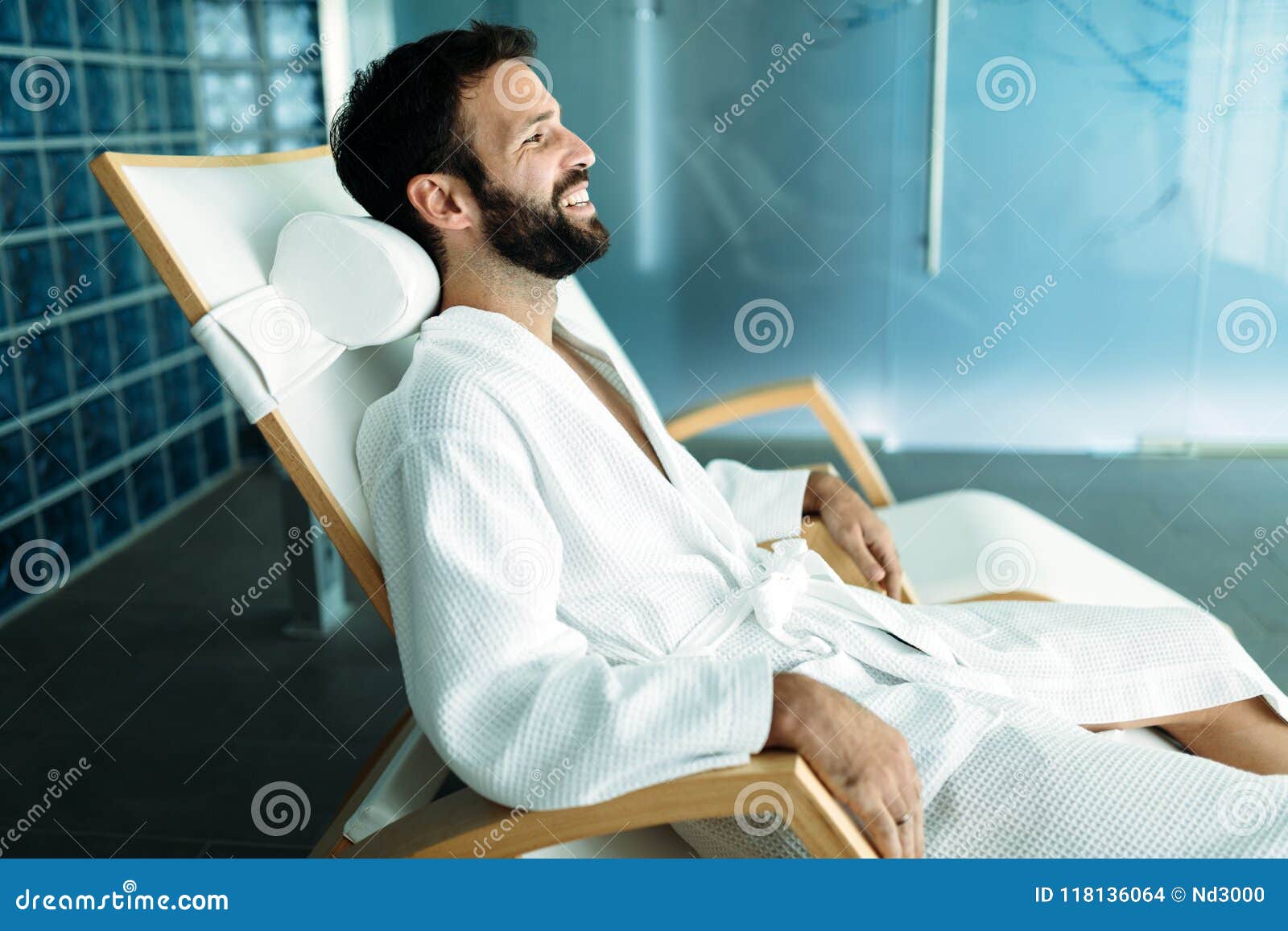 Portrait of Handsome Man Relaxing in Spa Center Stock Photo - Image of ...