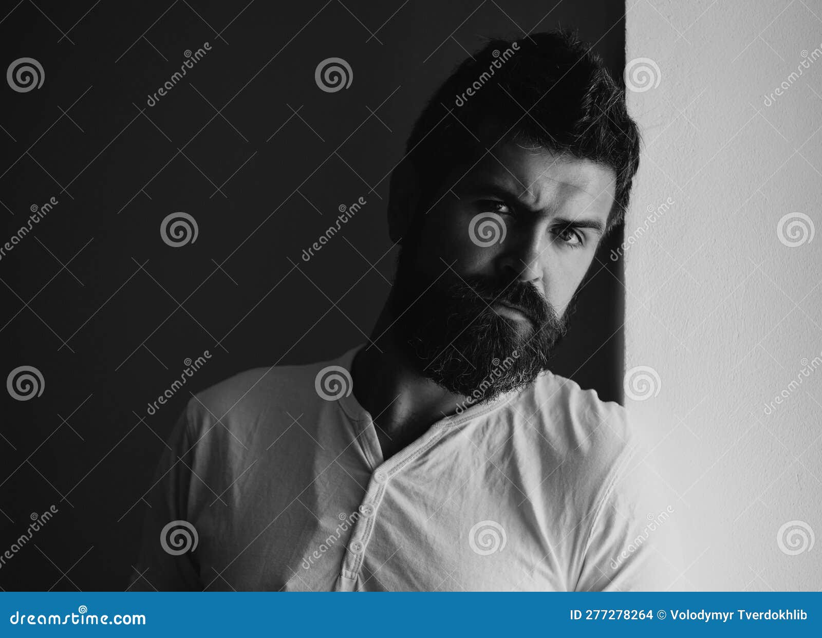 Portrait of Handsome Man. Shadow Male Face. Stock Photo - Image of ...