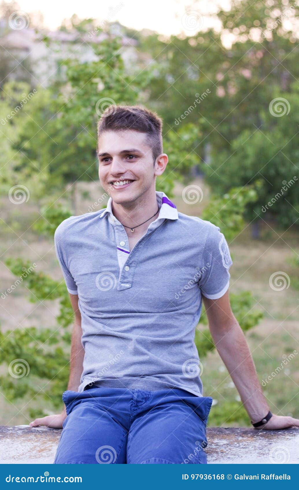 Portrait of Handsome Man Sitting in Relax Stock Photo - Image of relax ...