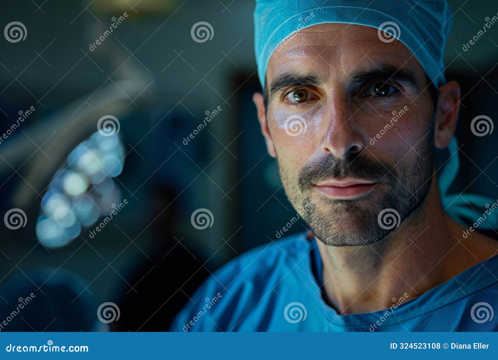 Portrait of Handsome Man Surgeon in Modern Operating Room with Copy ...