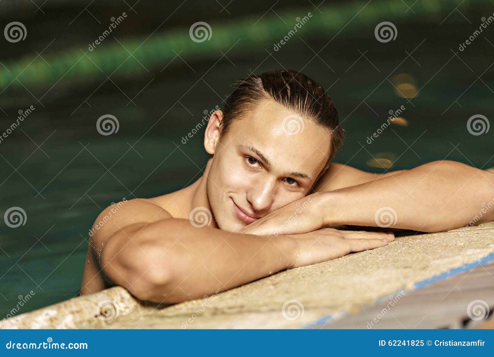 Portrait of a Handsome Man Swimming Stock Image - Image of portrait ...