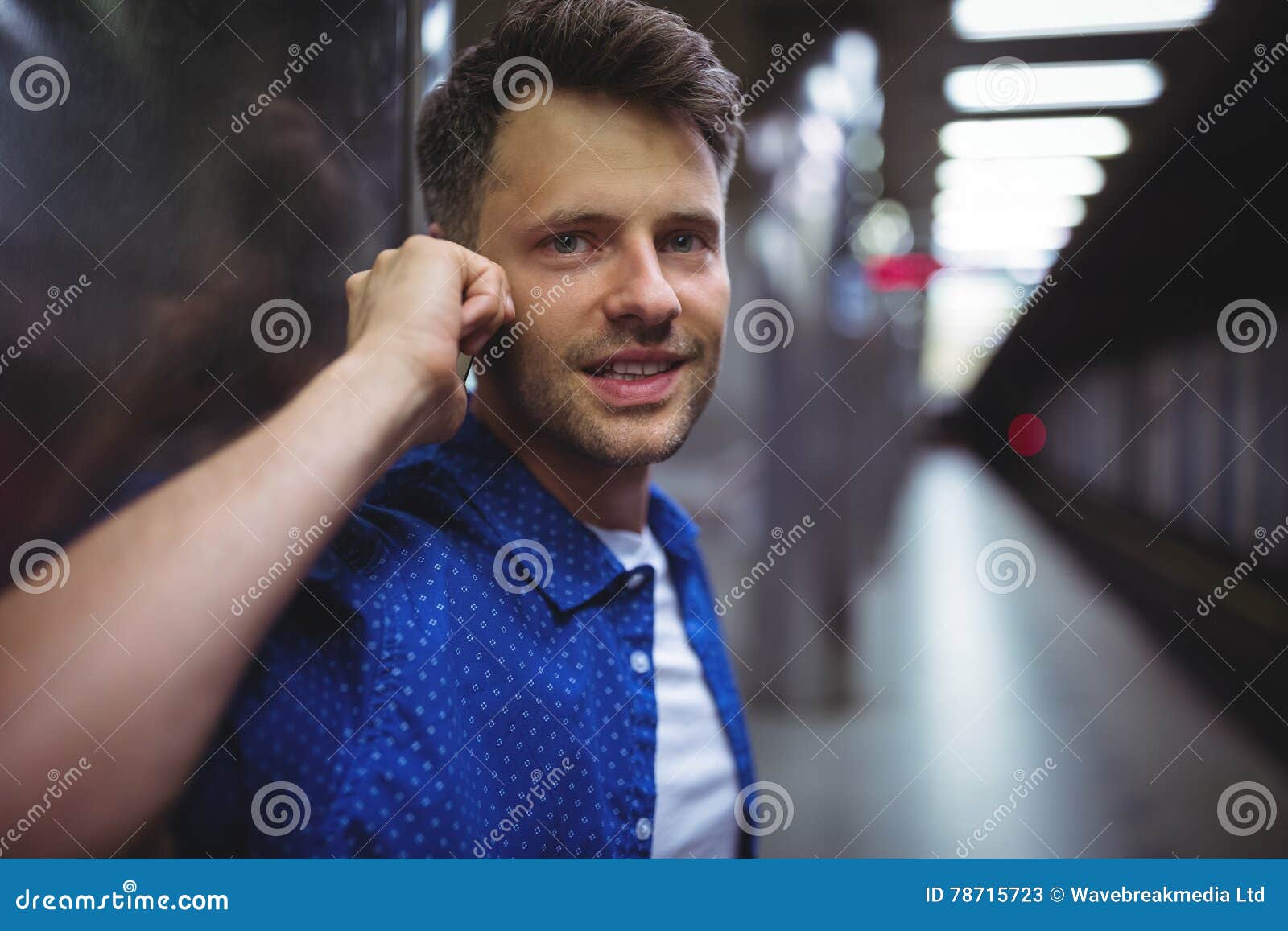 Portrait of Handsome Man Talking on Mobile Phone Stock Image - Image of ...