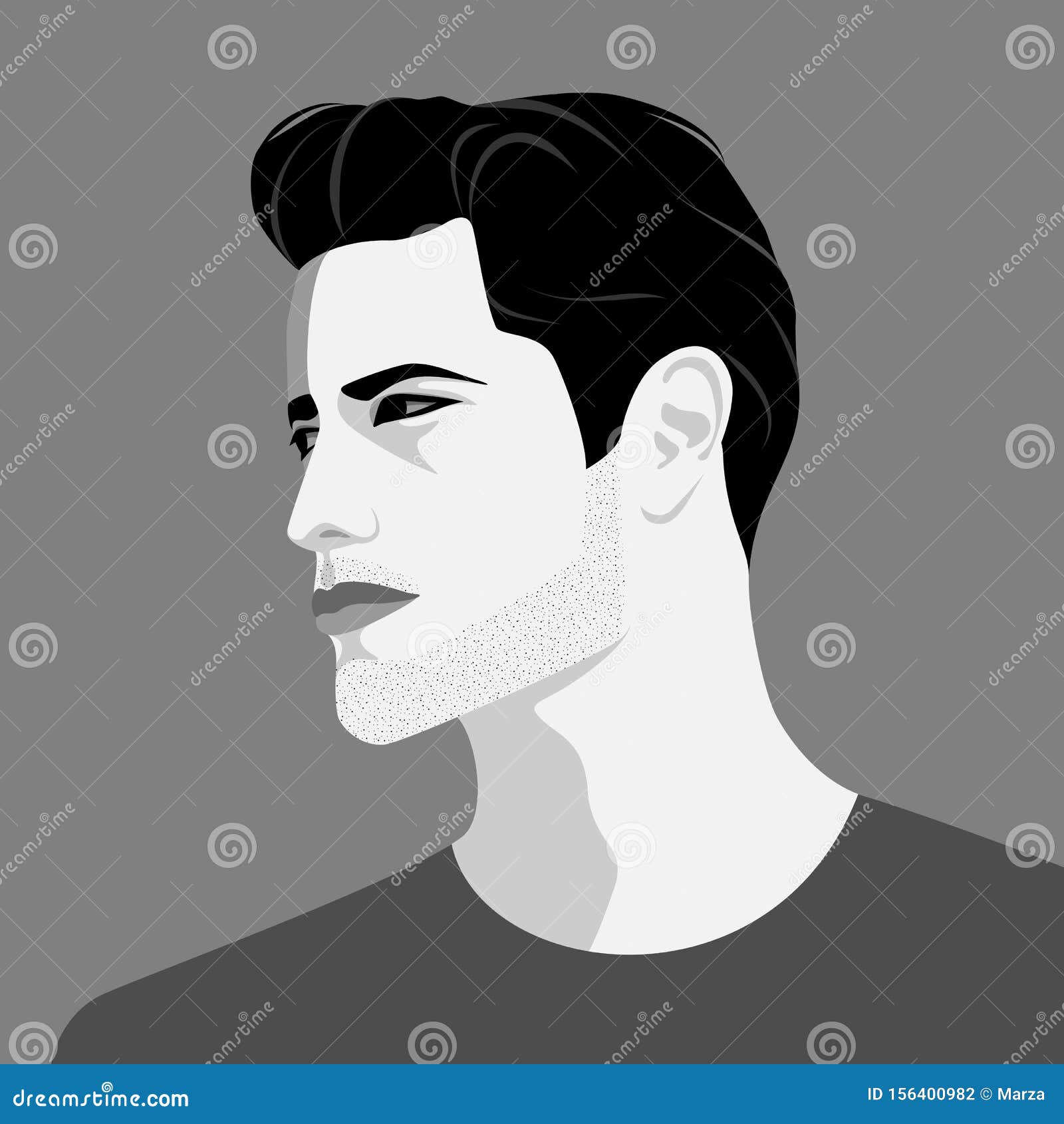 Portrait of handsome man stock vector. Illustration of cool - 156400982