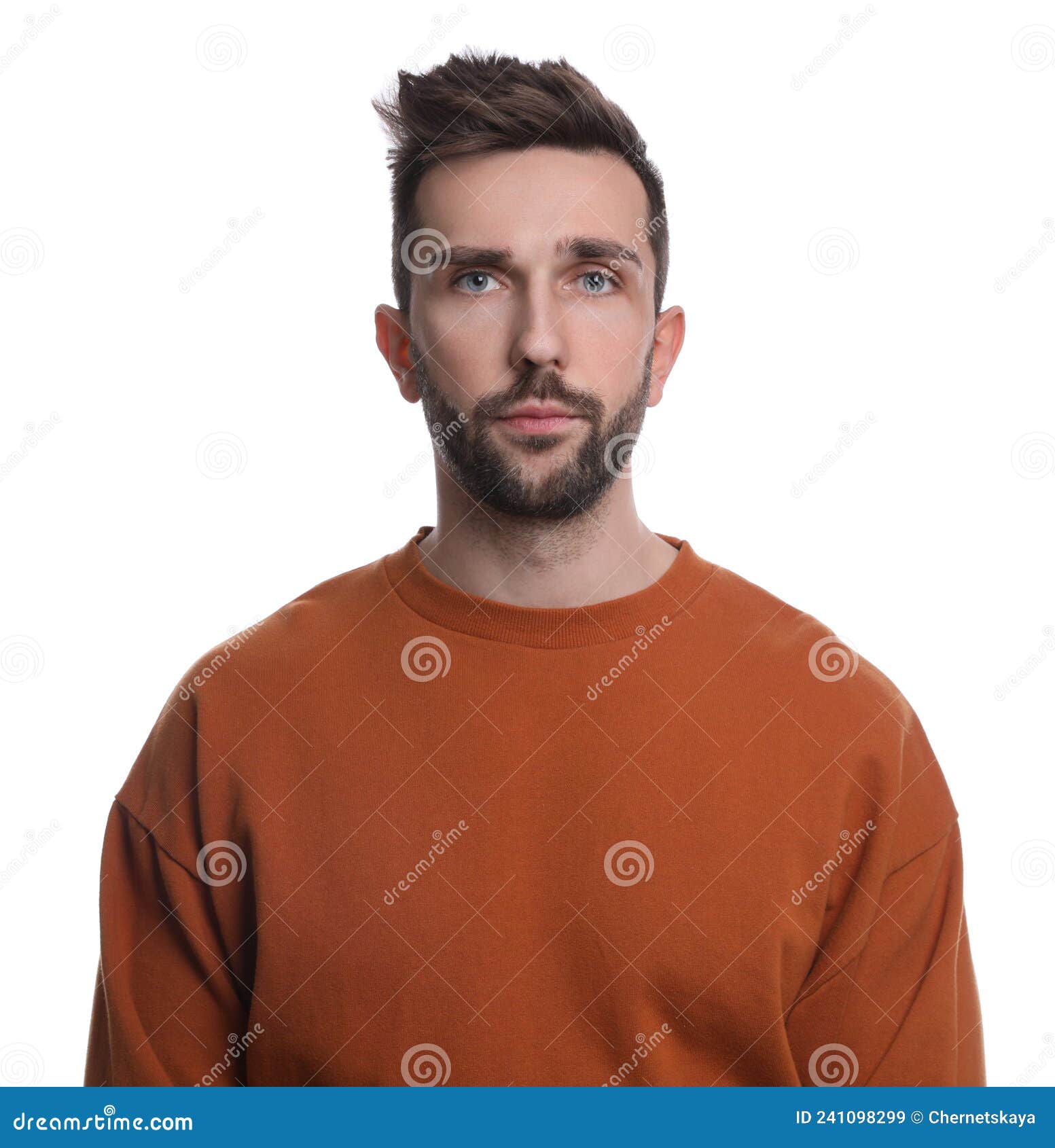 Portrait of Handsome Man on White Background Stock Image - Image of ...