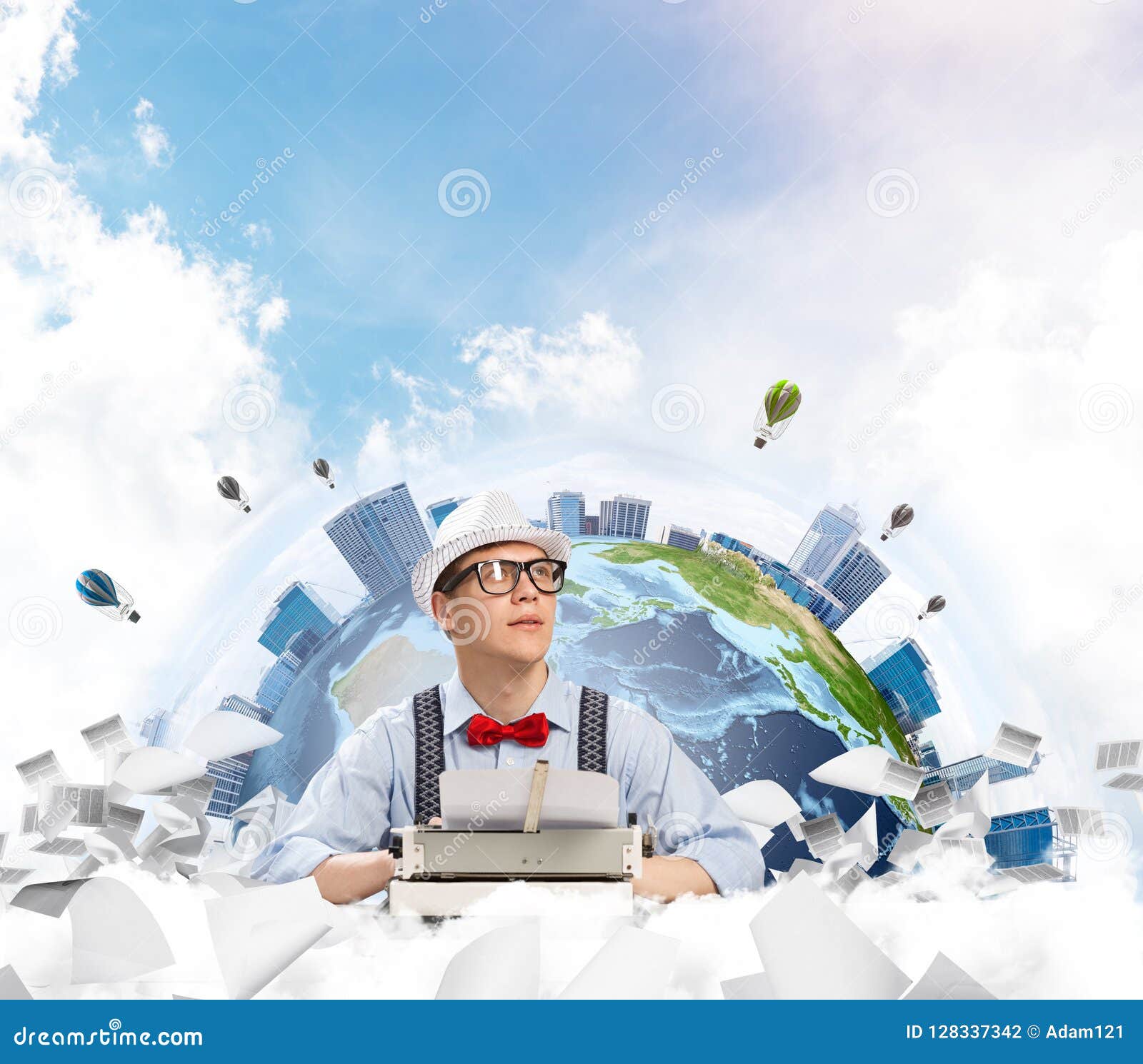 Creative Inspiration of Young Writer. Stock Photo - Image of skyscape ...