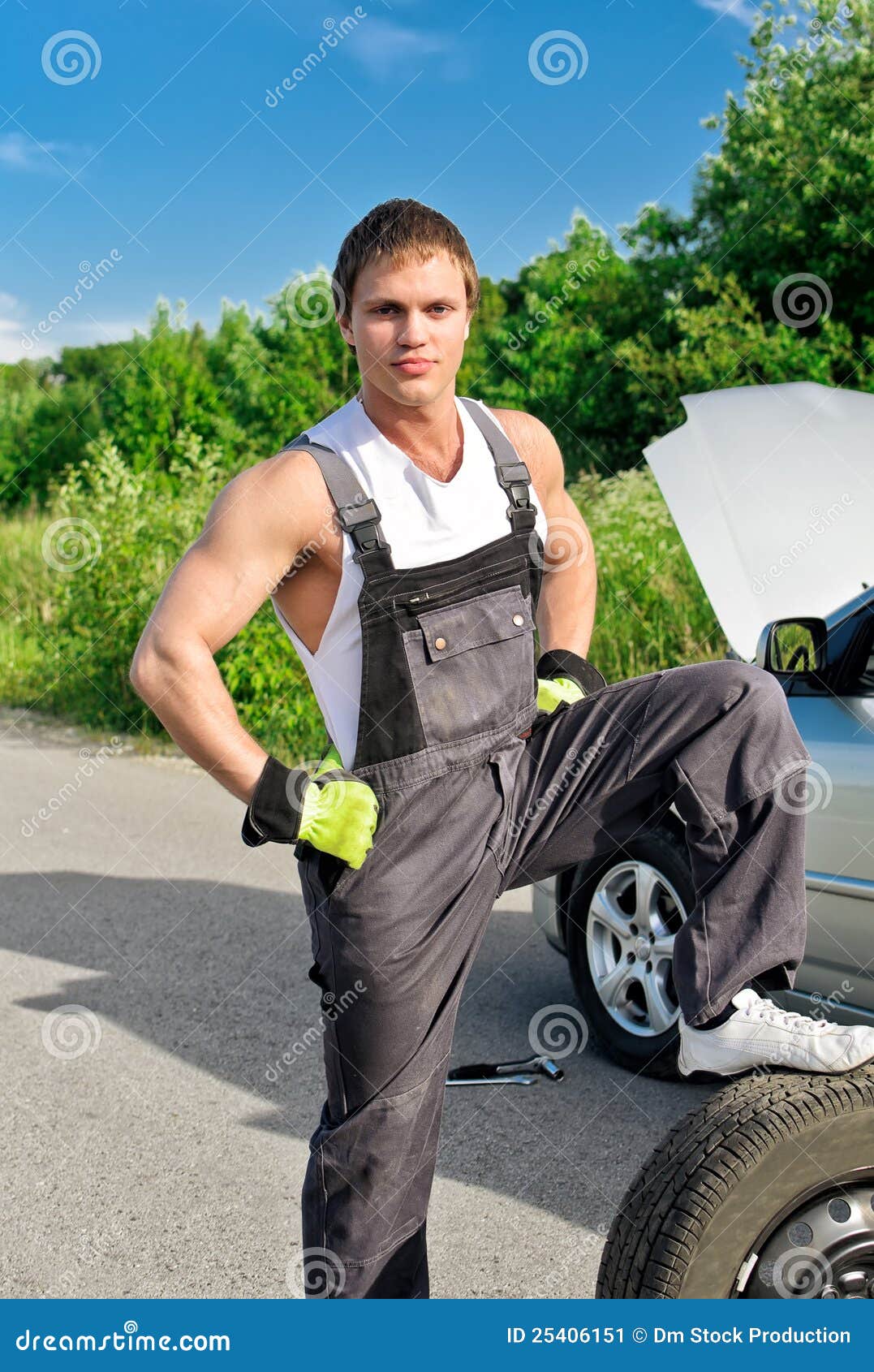 Portrait of a Handsome Mechanic Stock Image - Image of highway, male ...