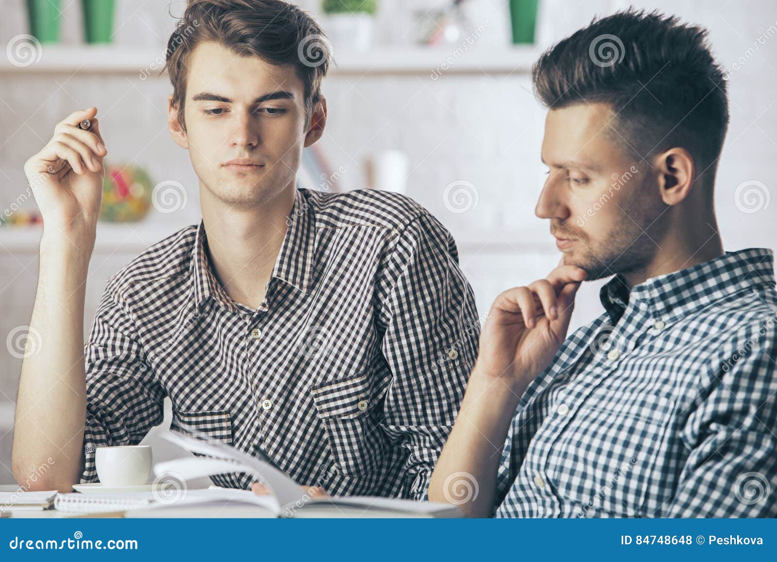Portrait of Handsome Men Doing Paperwork Stock Photo - Image of inside ...