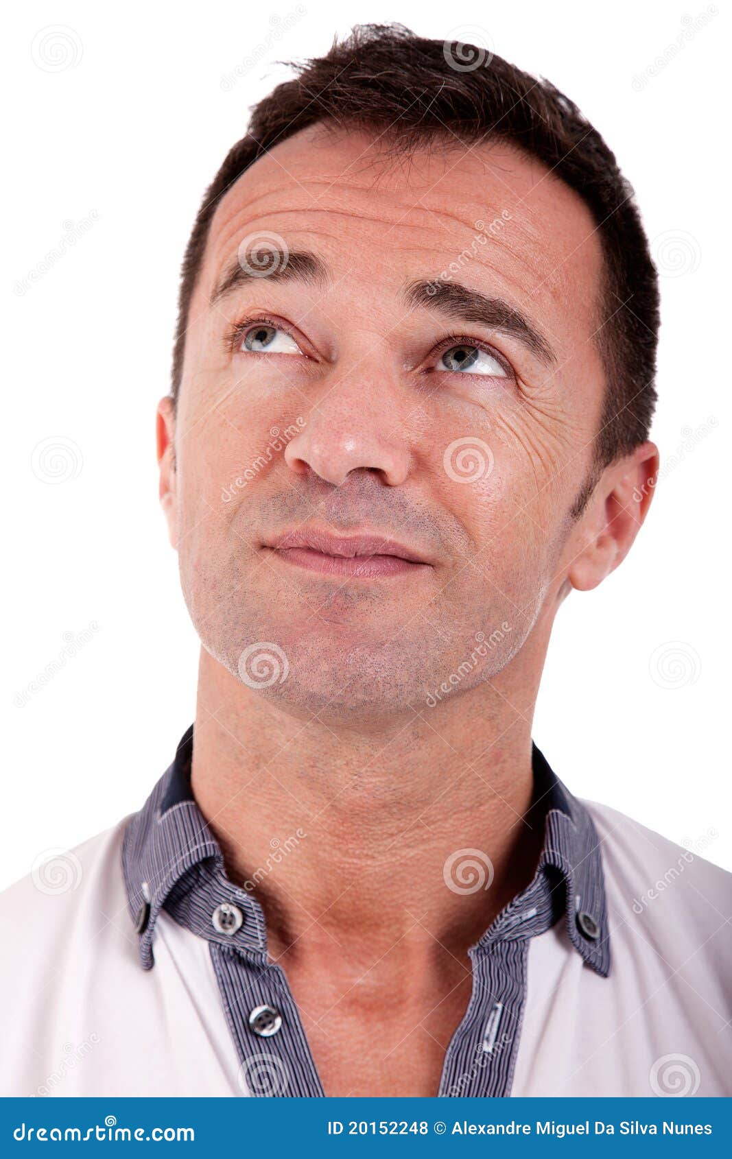 Portrait Of A Handsome Middle-age Man, Looking Up Stock Photo - Image ...