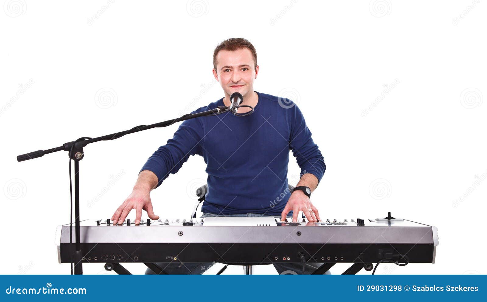 Portrait of a Handsome Musician Stock Photo - Image of microphone ...