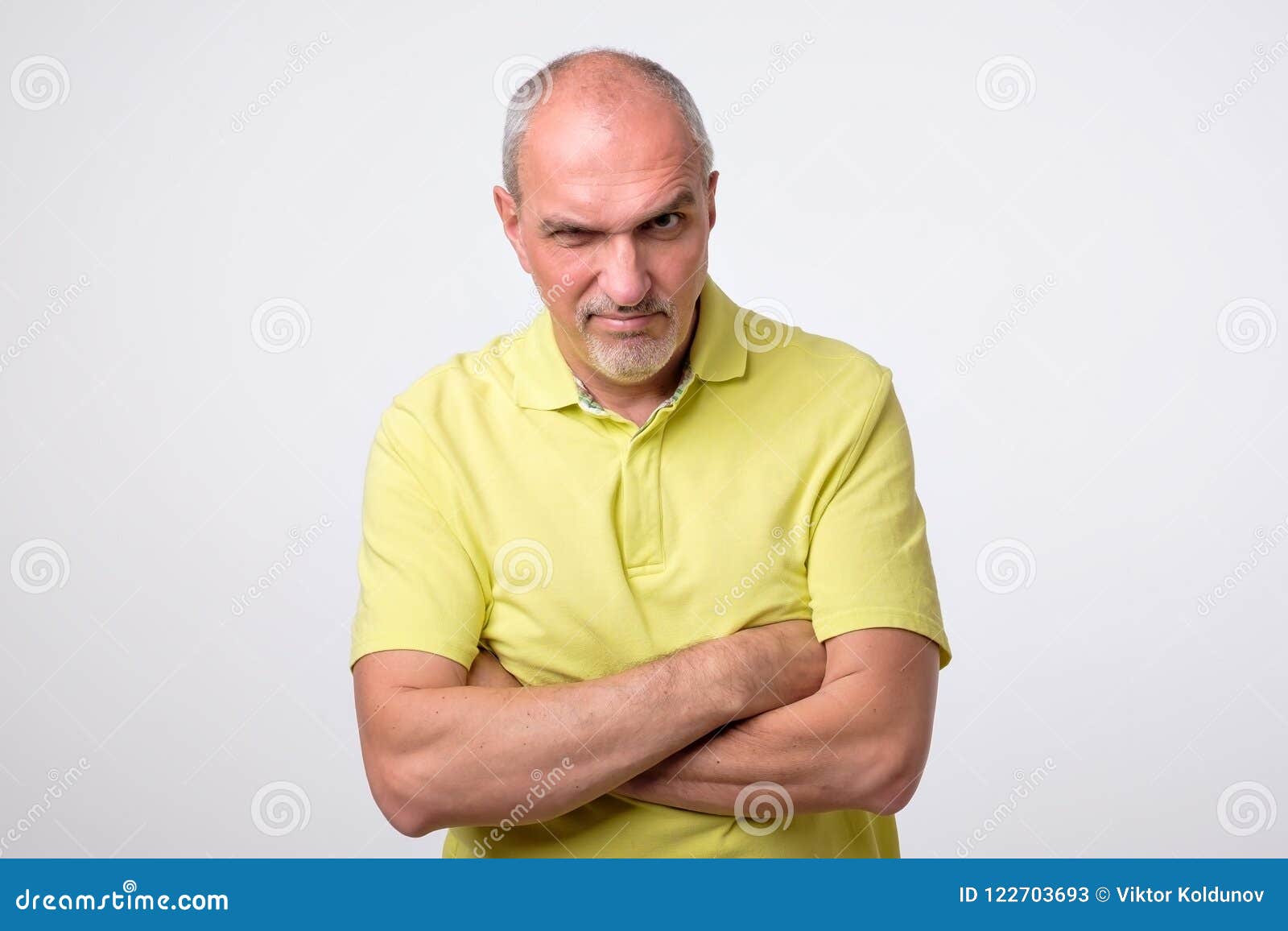 Seniors Portrait Of Contemplative Old Caucasian Man Looking At Camera