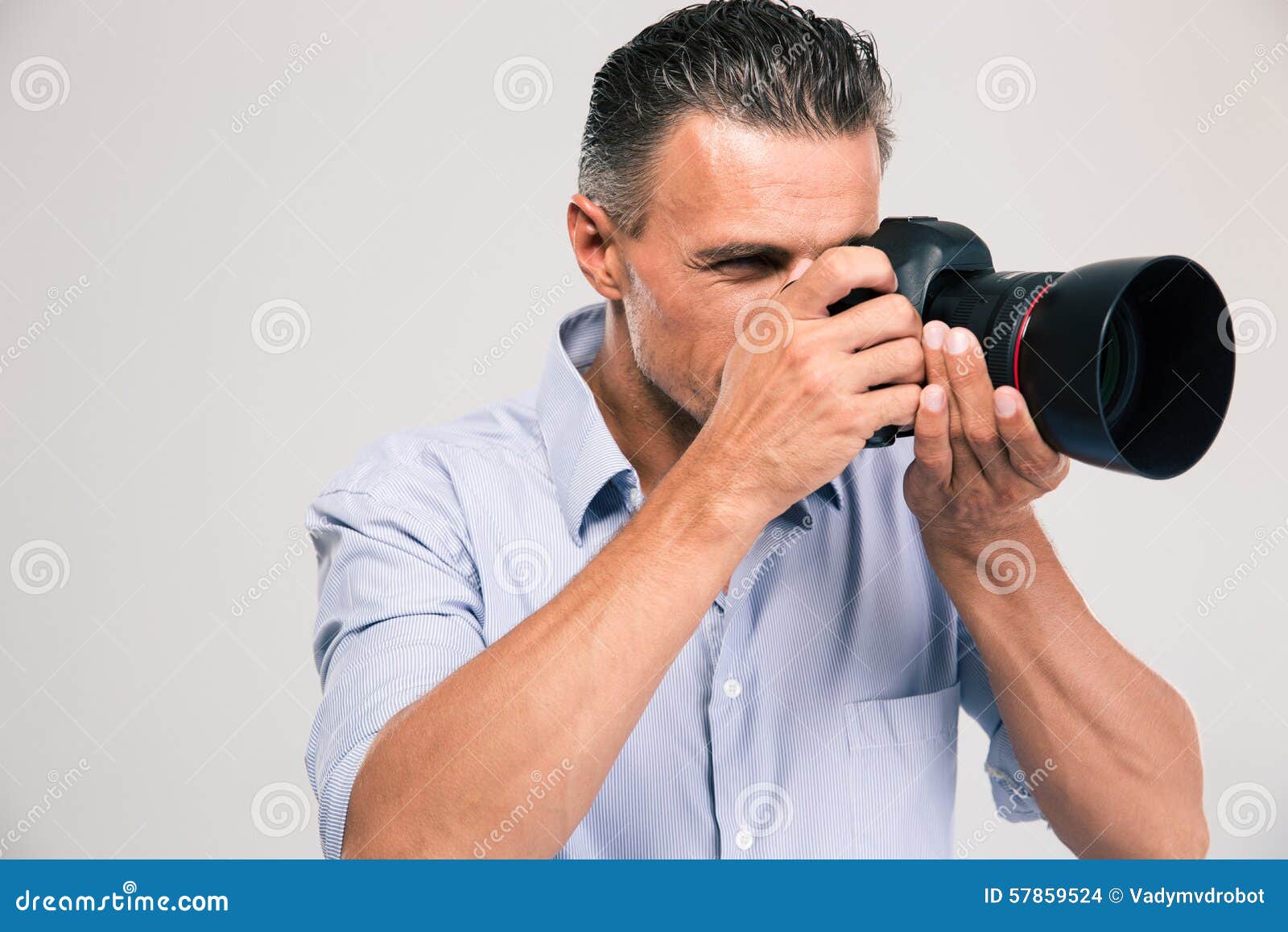 Portrait of a Handsome Photographer Stock Photo - Image of electronics ...