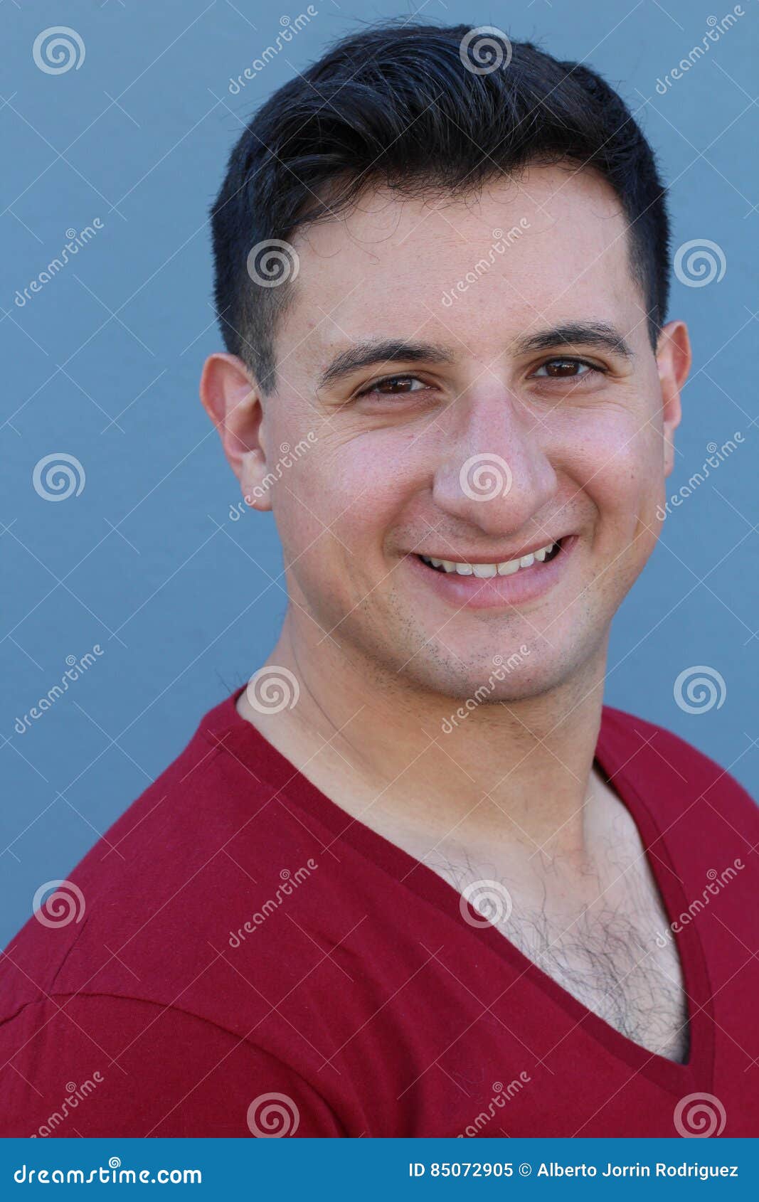 Portrait of Handsome Real Looking Man Smiling Stock Image - Image of ...