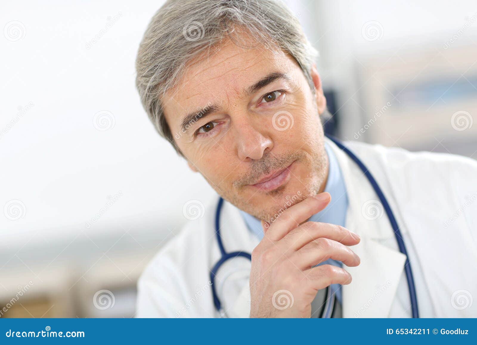 Portrait of Handsome Senior Doctor Stock Image - Image of smiling ...