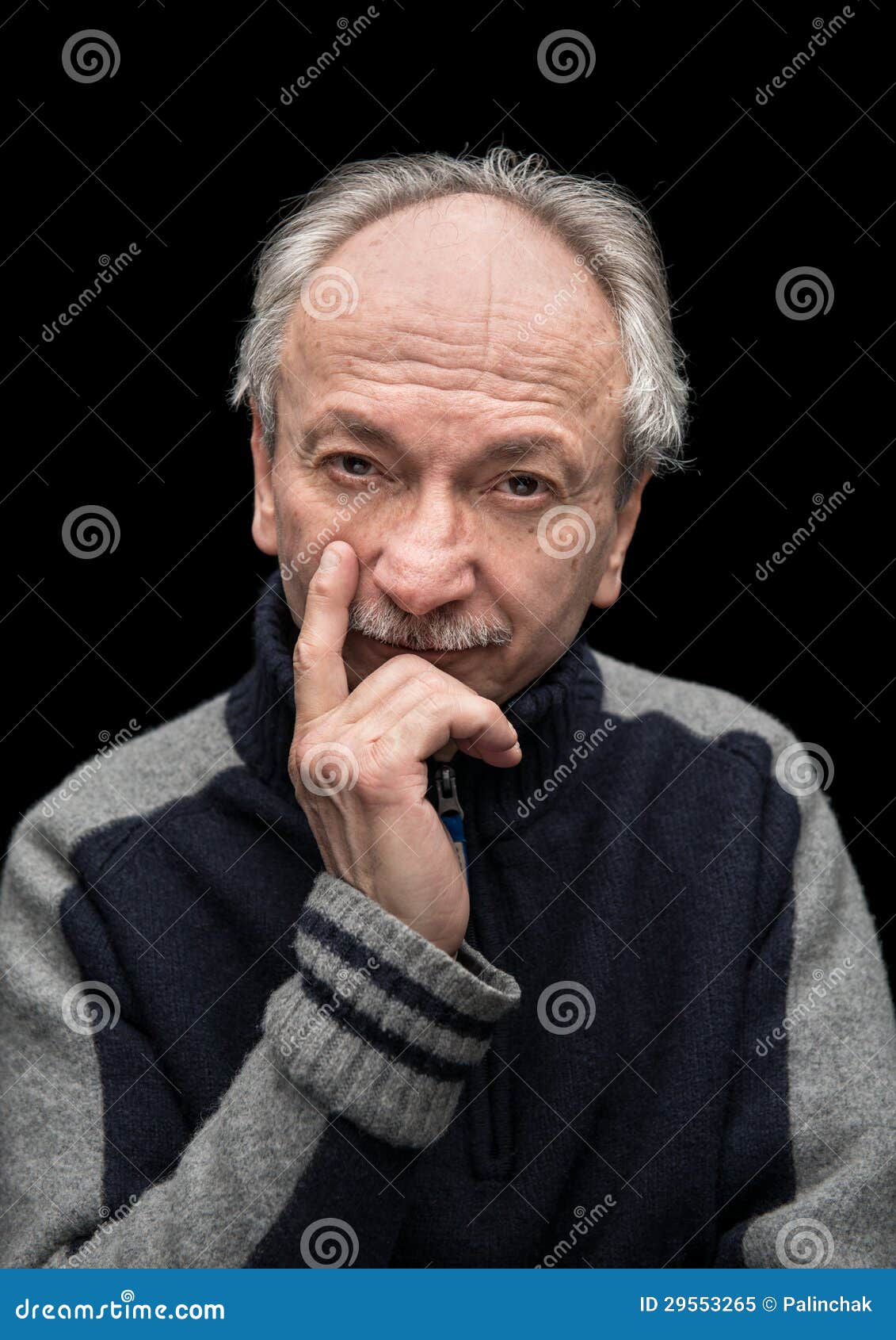 Portrait of Handsome Senior Man Stock Image - Image of hands ...