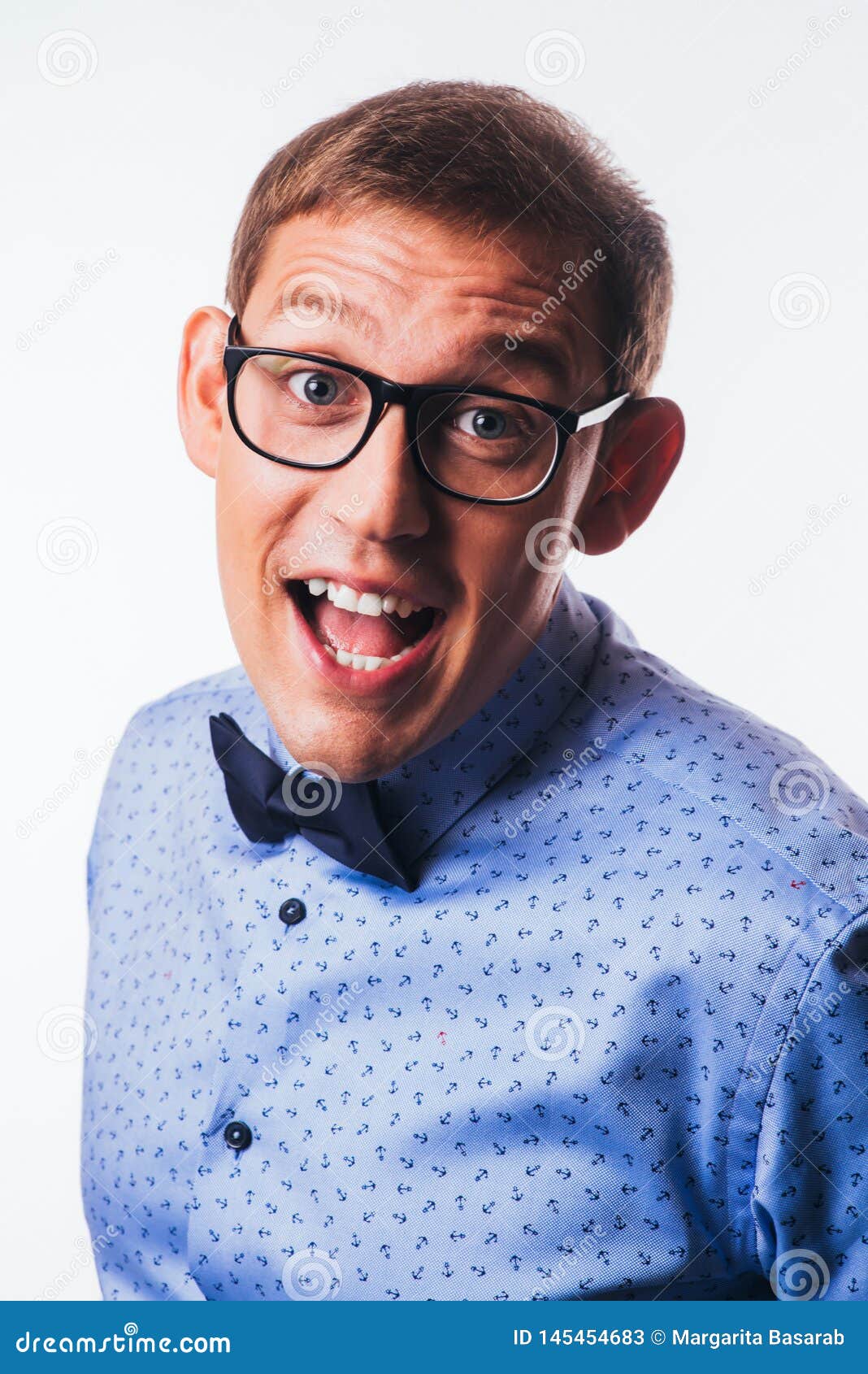 Portrait of Handsome Smiling Guy Over White Background Stock Image ...