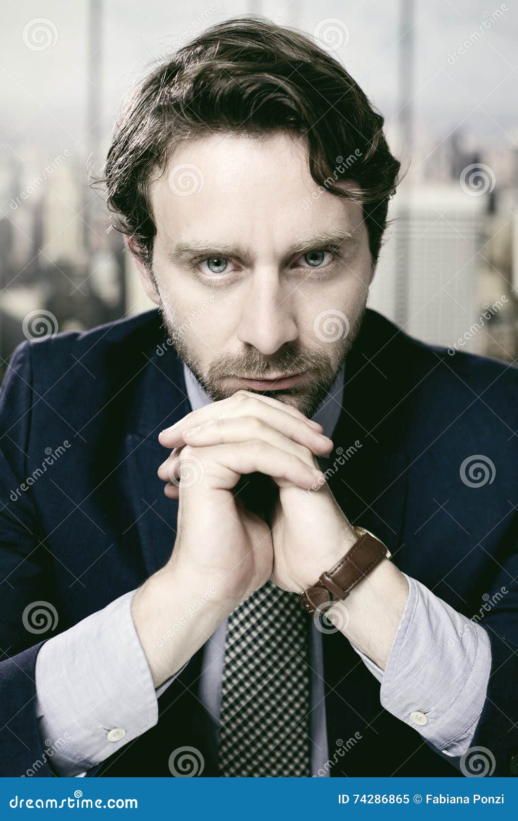 Portrait of Handsome Strong Powerful Business Man Looking Camera Stock ...