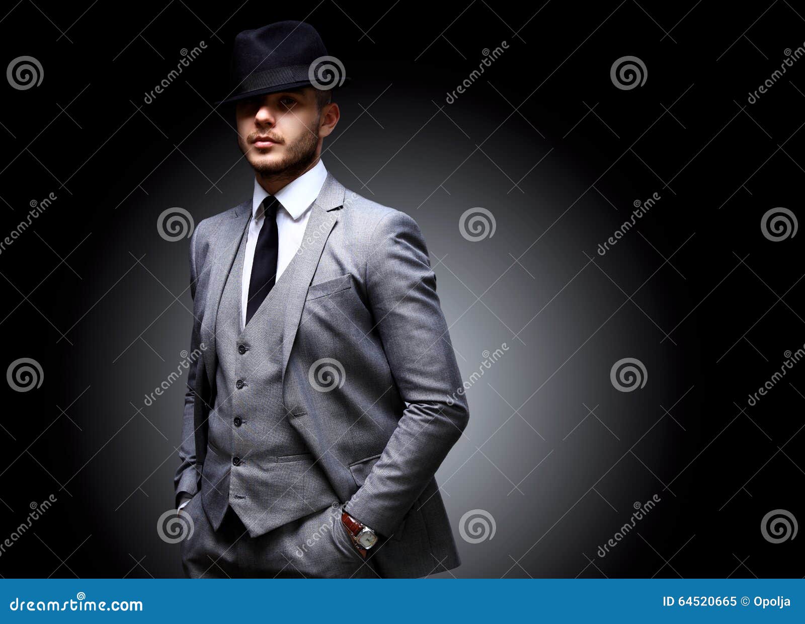 Portrait of Handsome Stylish Man in Elegant Suit Stock Image - Image of ...