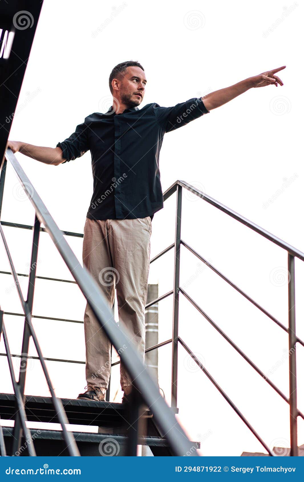 Portrait of Handsome Successful Man Standing Outdoors Stock Photo ...