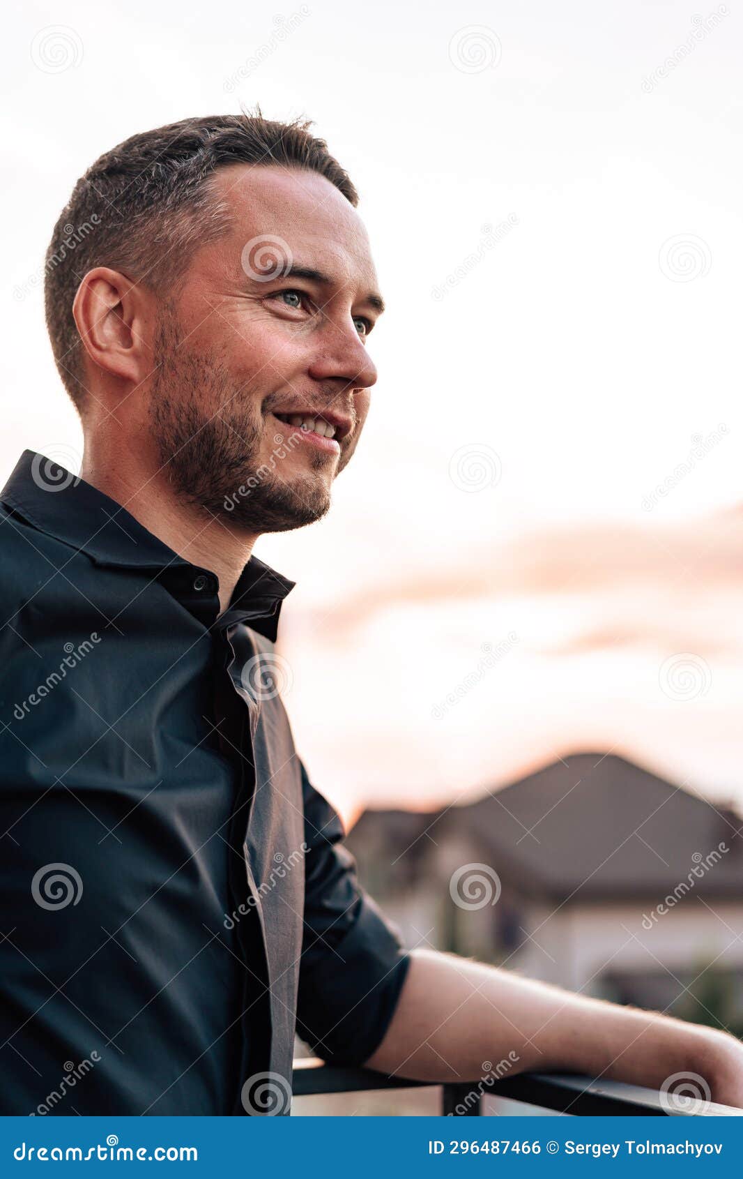 Portrait of Handsome Successful Man Standing Outdoors Stock Photo ...