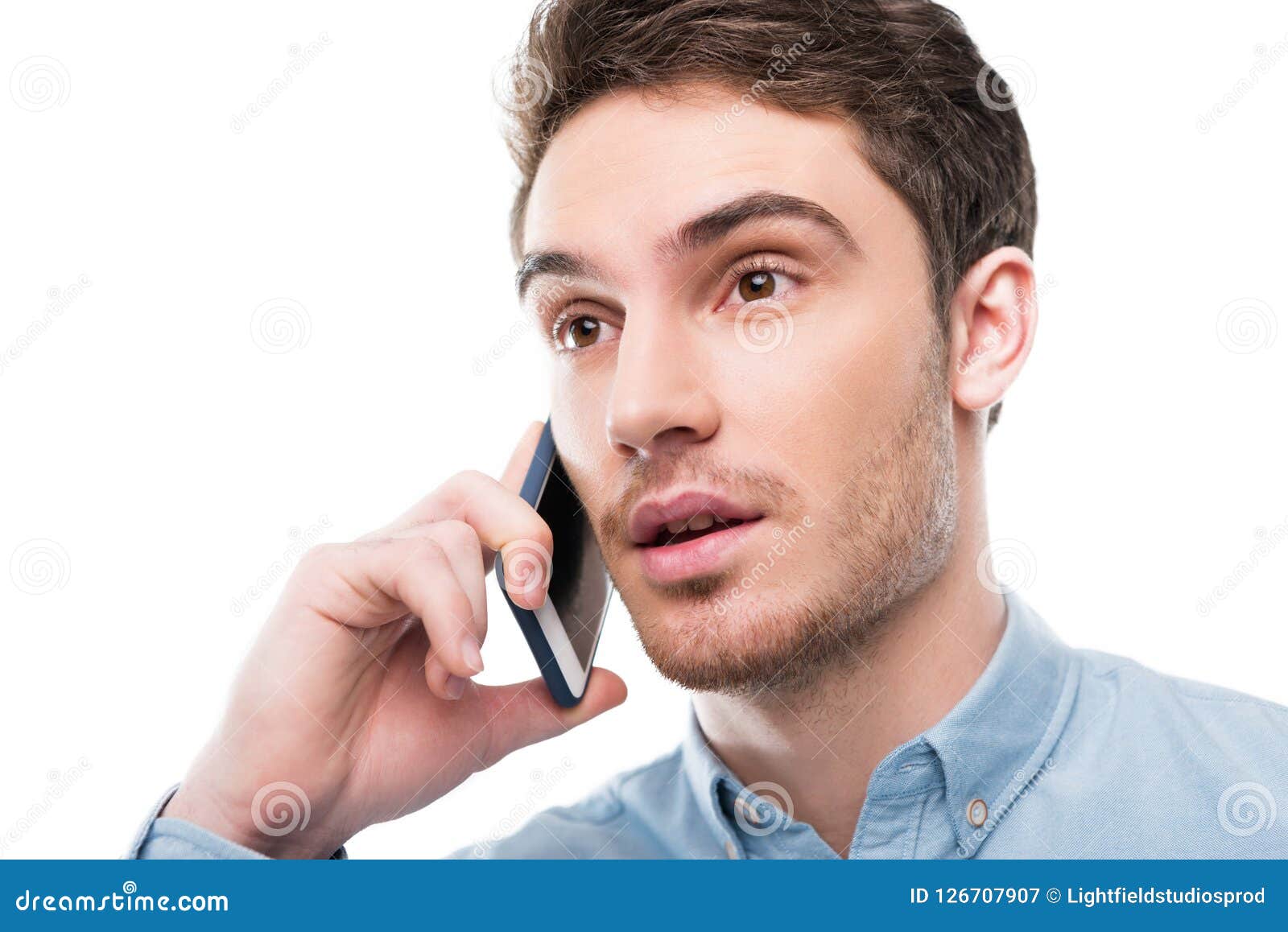 Portrait of Handsome Talking on Smartphone Stock Image - Image of ...